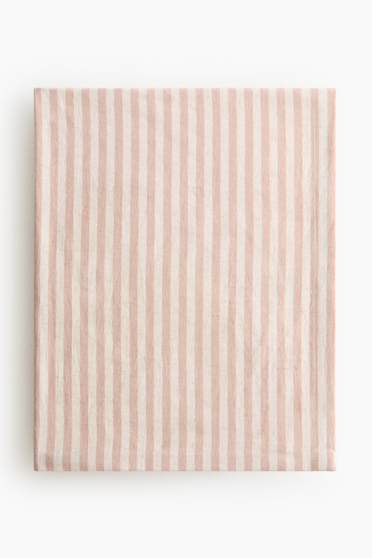 Light pink/striped Linen-Blend Tablecloth at H&M Home | H&M US