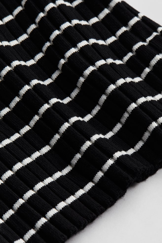 Rib-knit Top - Black/white striped - Kids | H&M US