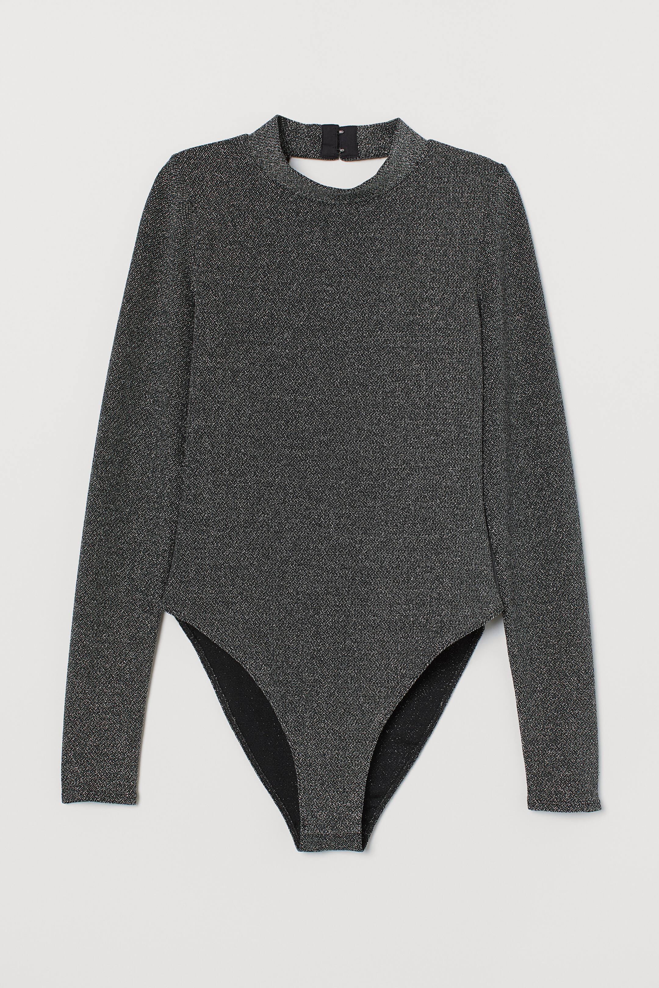 Jersey body - Silver-coloured/Glittery - Ladies | H&M GR