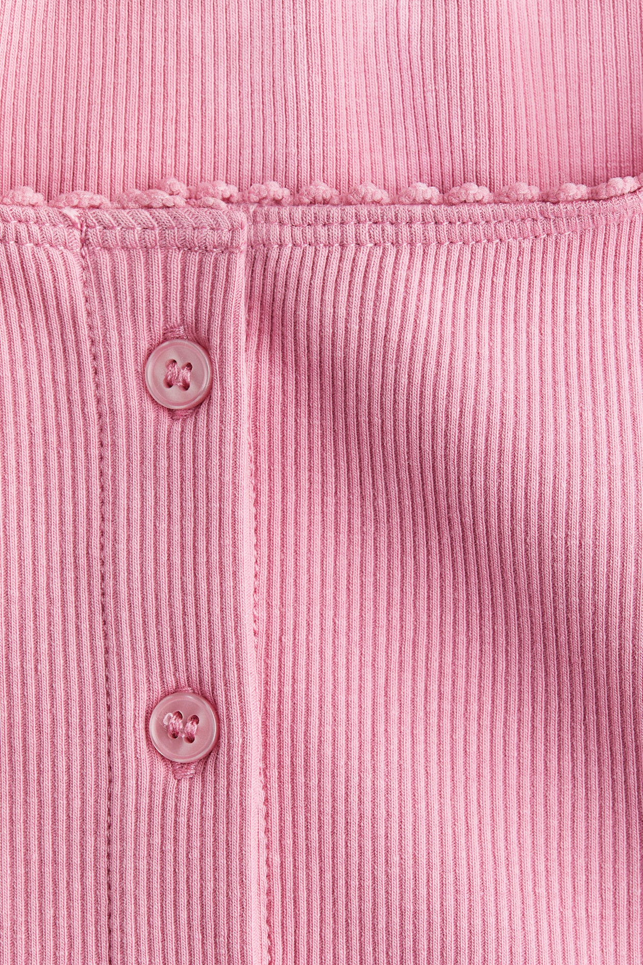 Women's Pink Ribbed button-front top | H&M IN