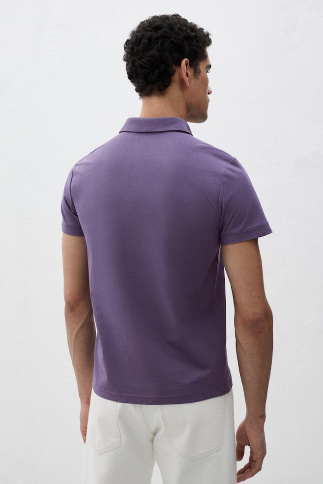 COOLMAX® Slim Fit Polo shirt - Dark purple - Men | H&M IN