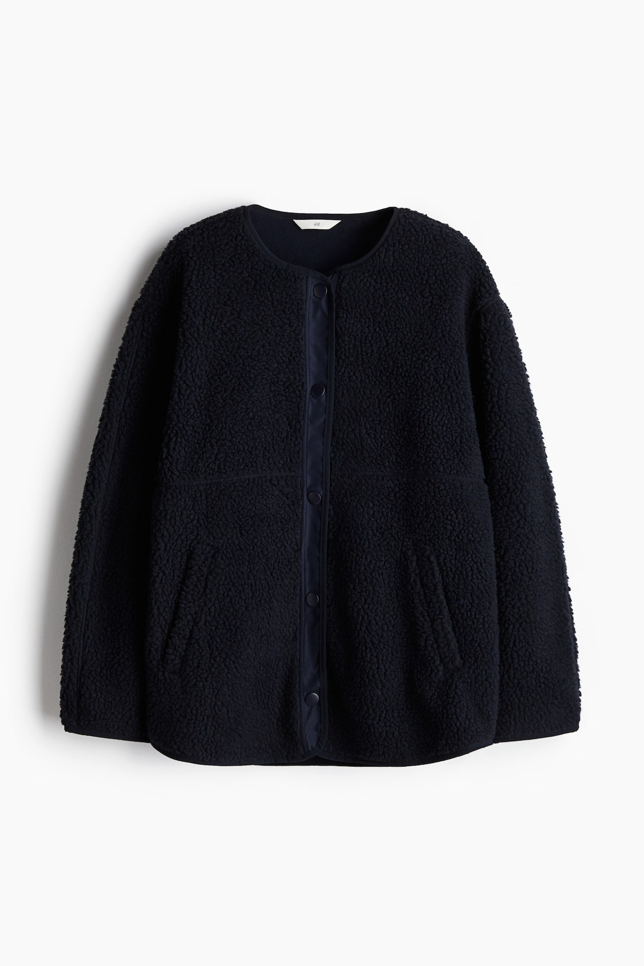 Women's Navy blue Teddy Fleece Jacket | H&M US