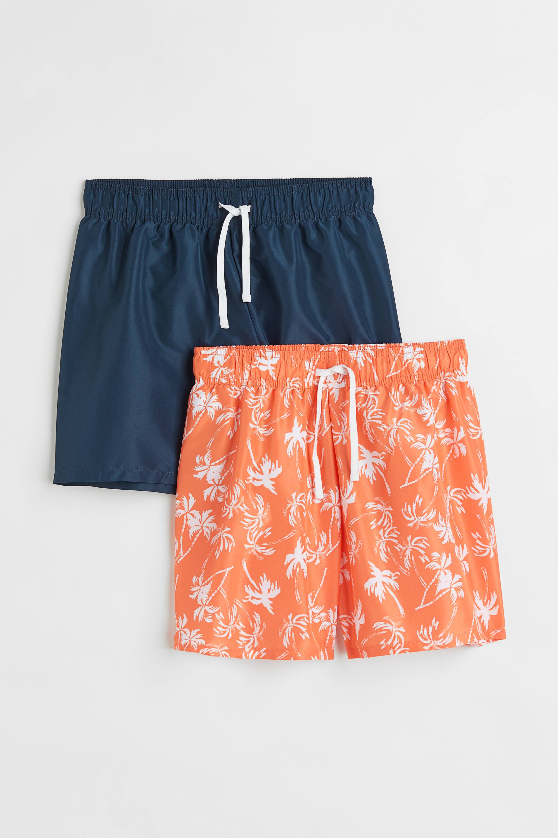 2er-Pack Badeshorts - Normale Bundhöhe - Orange/Palmen - Kids | H&M AT