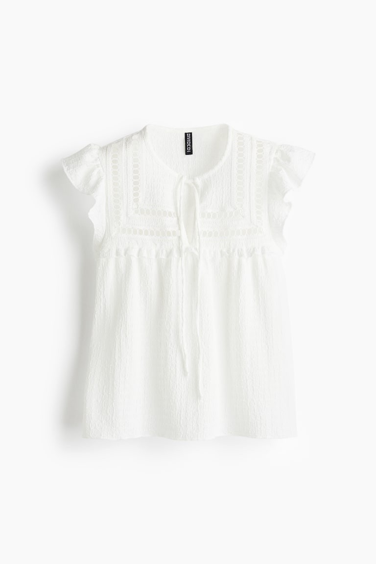 Women's White Textured Jersey Top | H&M US
