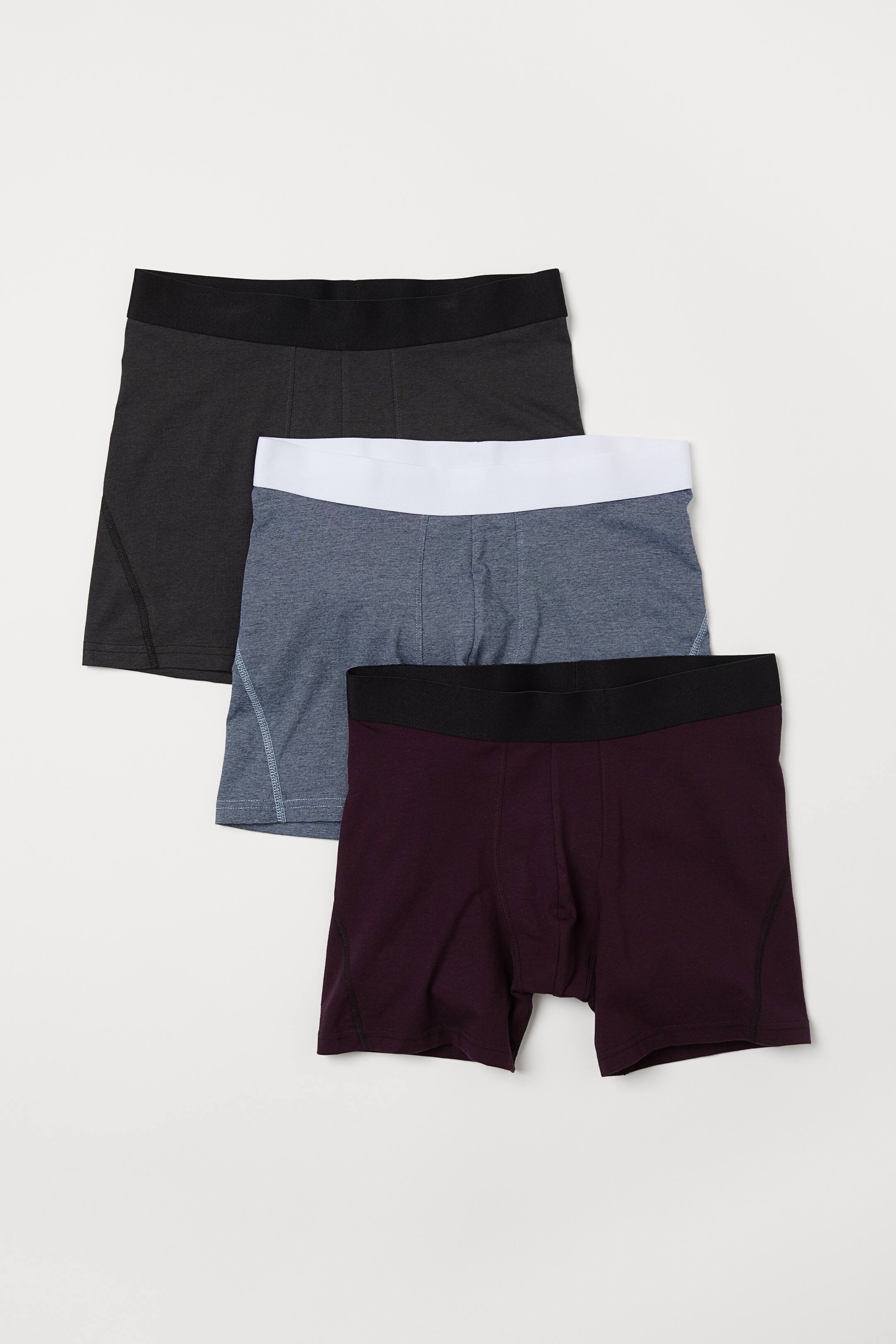 3-pack de bóxers trunk - Morado oscuro/Rayas estrechas - Men | H&M MX