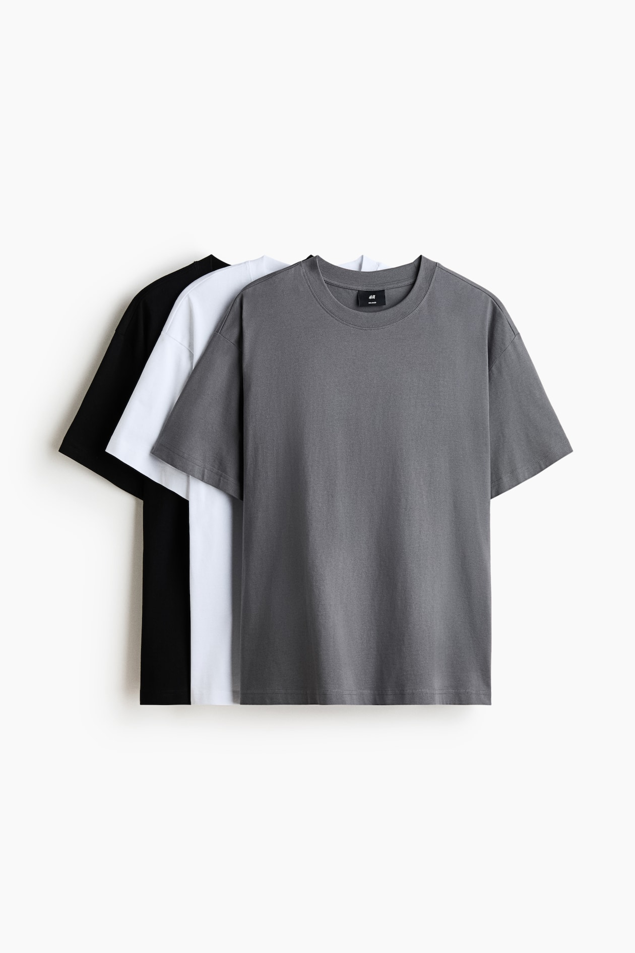 T-shirt Relaxed Fit 3 pezzi - Bianco/grigio scuro/nero - UOMO | H&M IT