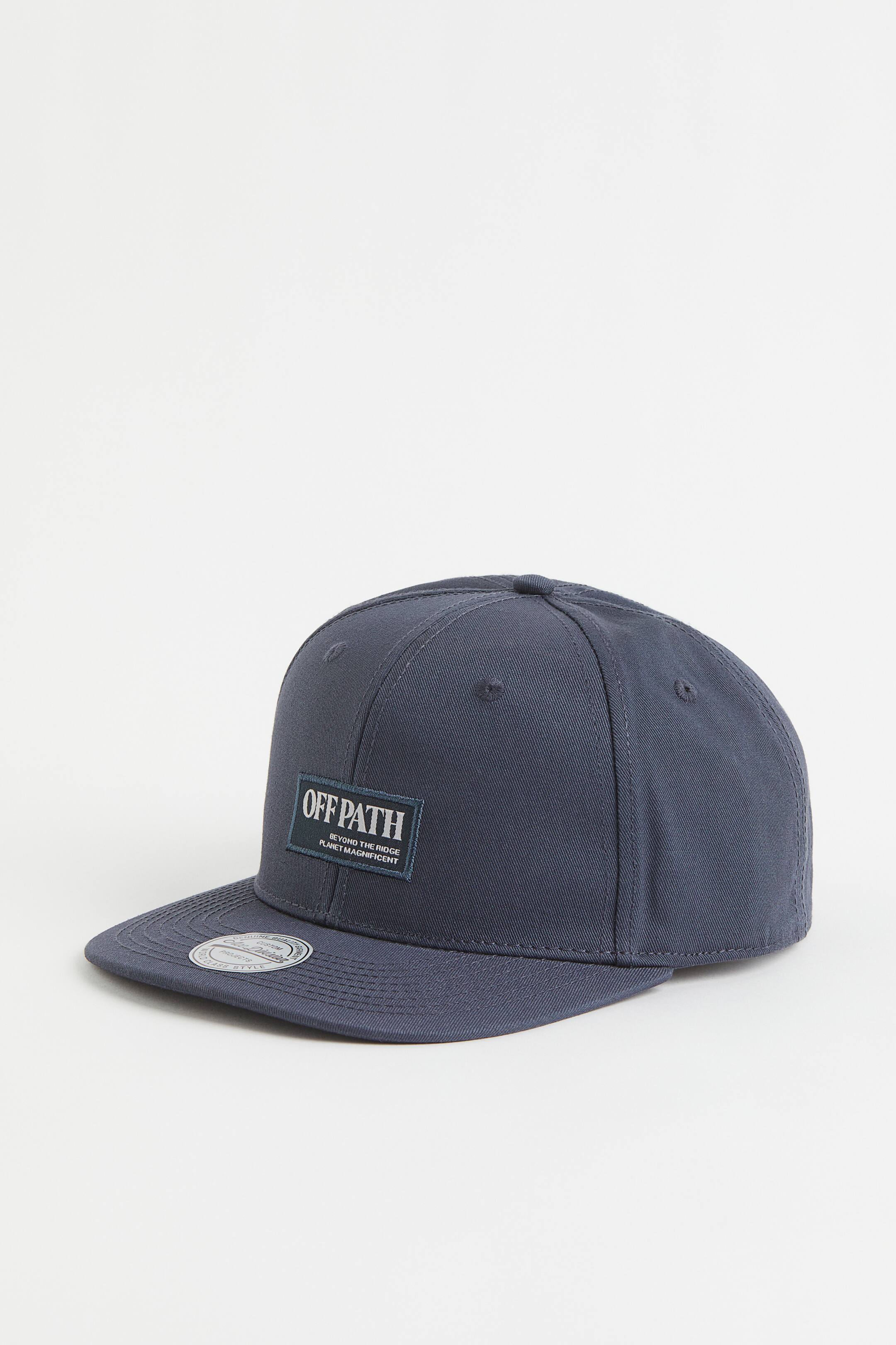 Appliquéd cap - Steel blue/Off Path - Men | H&M GB