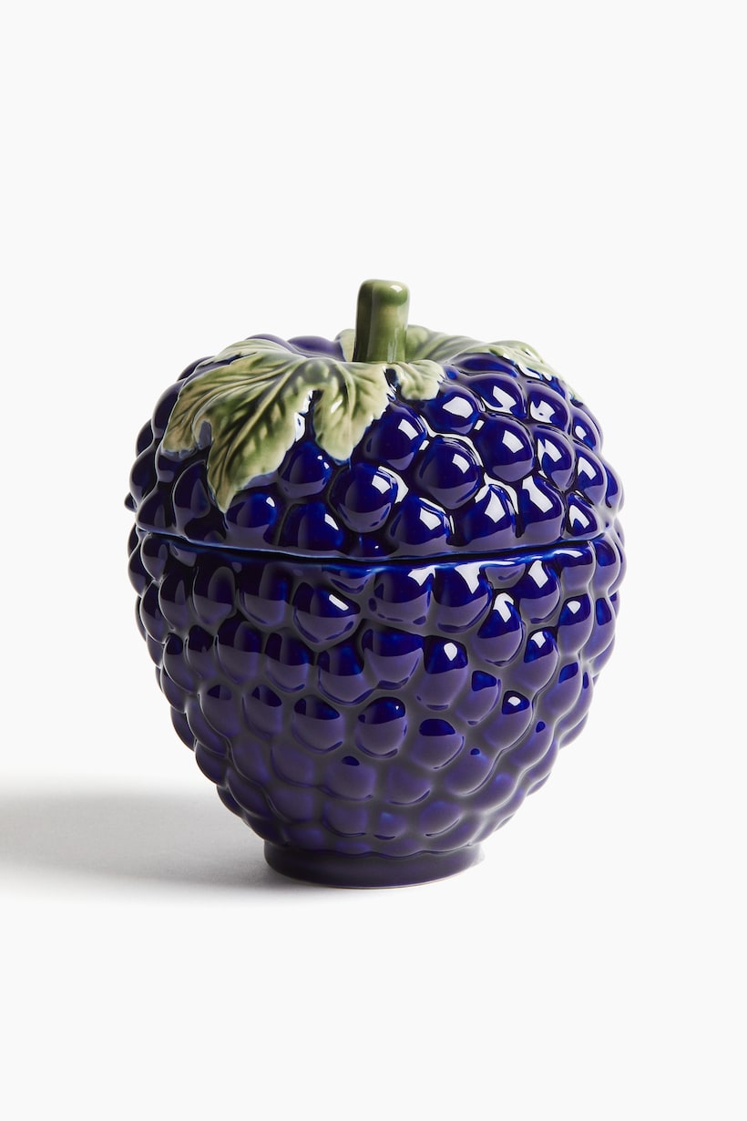 Navy blue/grapes Stoneware Jar at H&M Home | H&M US