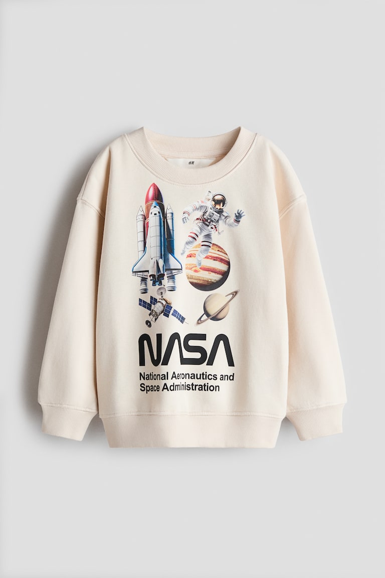Light beige/NASA Printed Sweatshirt for kids | H&M US