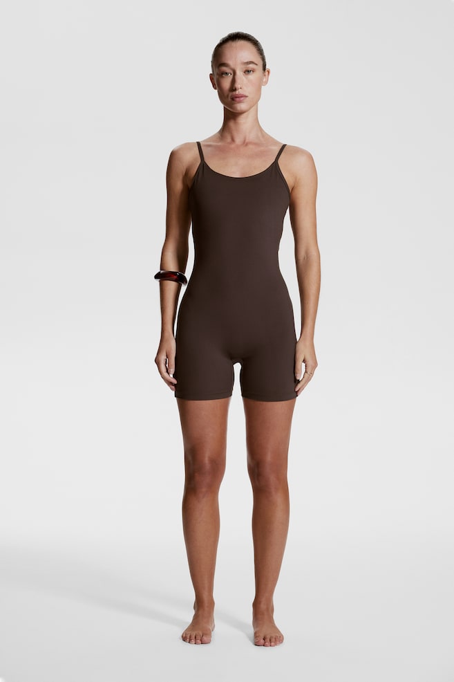 Sports Unitard with SoftMove™ - Dark brown - Ladies | H&M US
