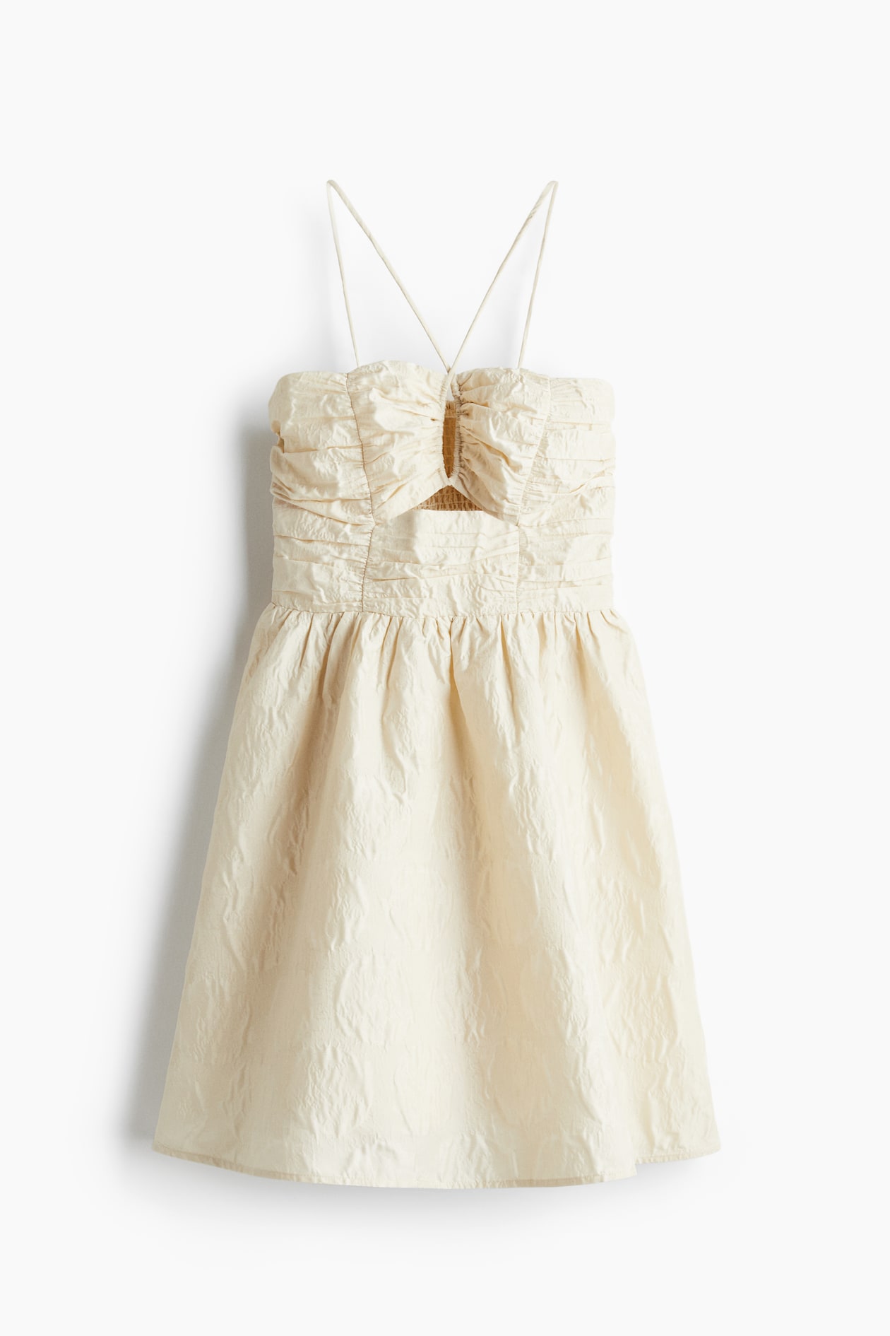 Women's Light beige Jacquard-weave mini dress | H&M IN