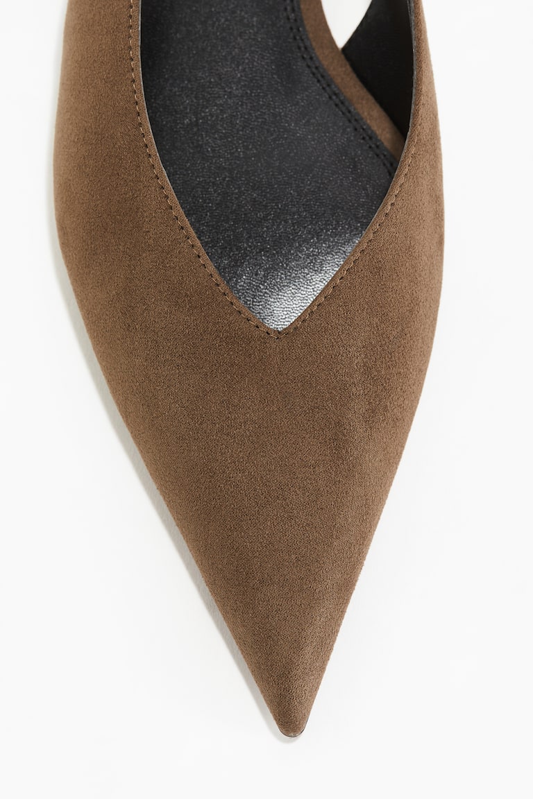 Women's Dark beige Pointed Slingbacks | H&M CA