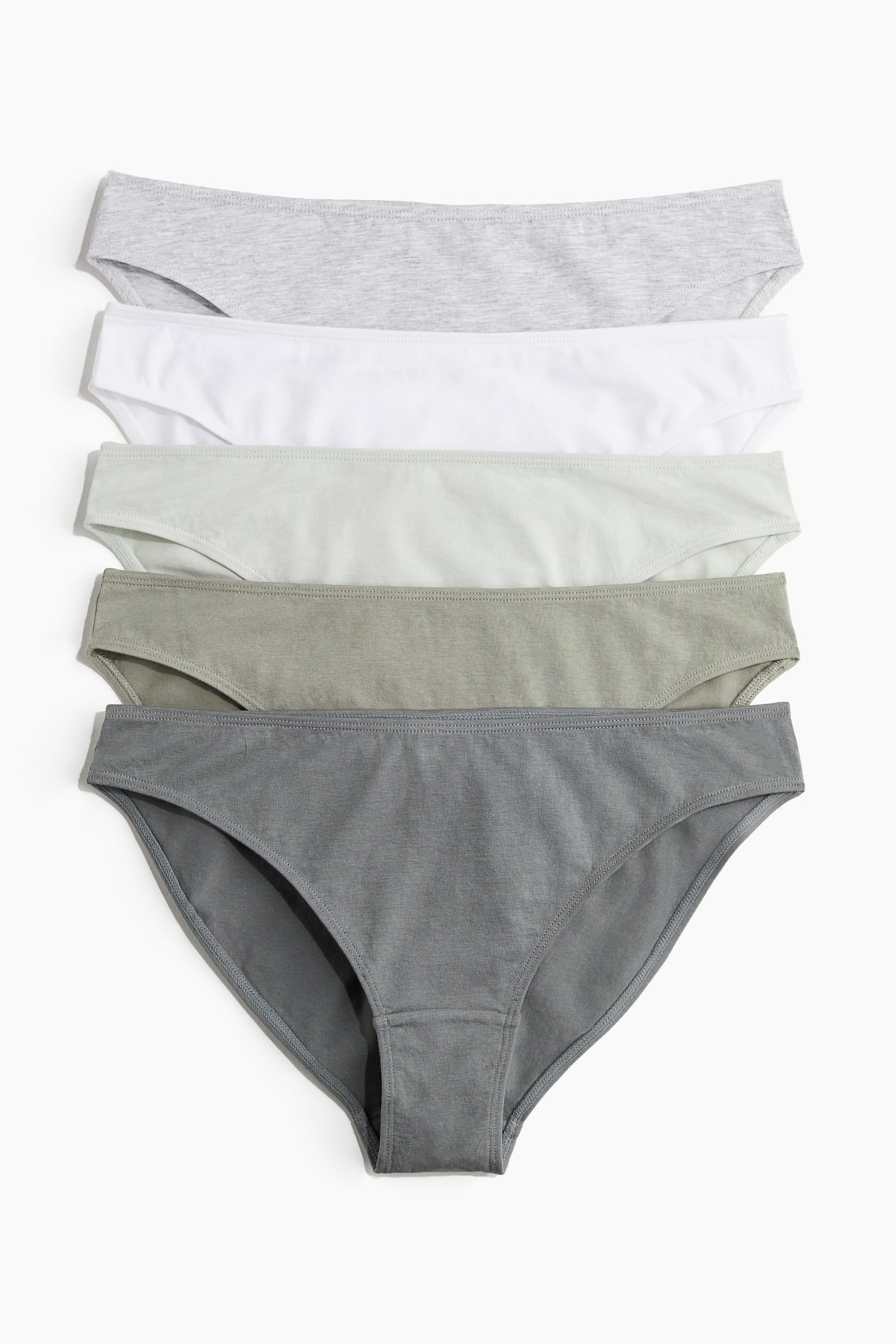 5-pack trosa i bomull - Grågrön/Khakigrön - DAM | H&M SE