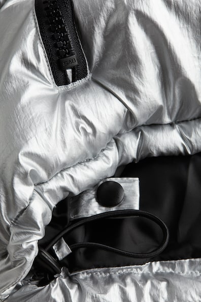 Silver-colored Shimmery Puffer Jacket for kids | H&M US