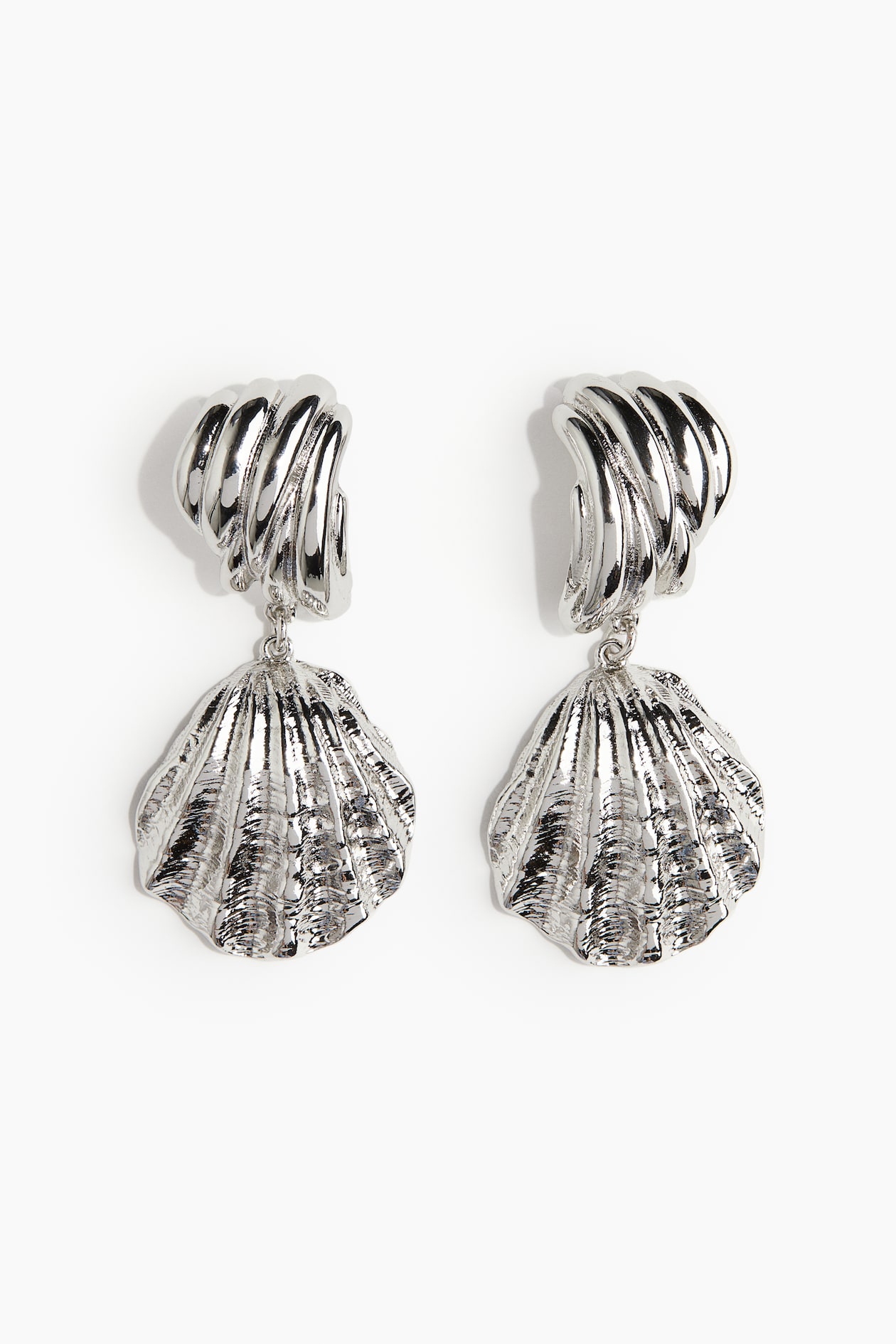 Women's Silver-coloured Shell-shaped pendant earrings | H&M MY