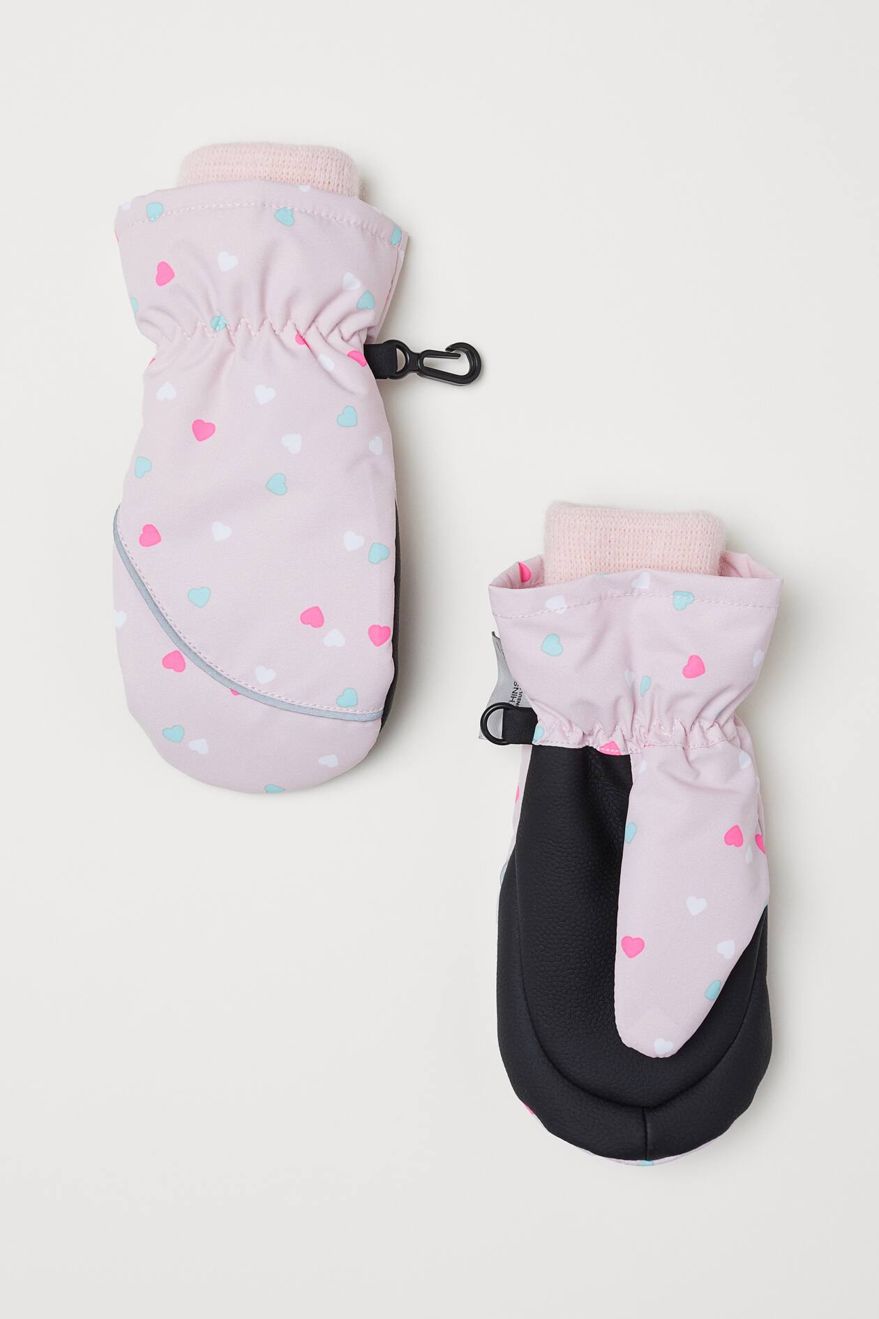 Ski Mittens - Light pink/hearts - Kids | H&M CA