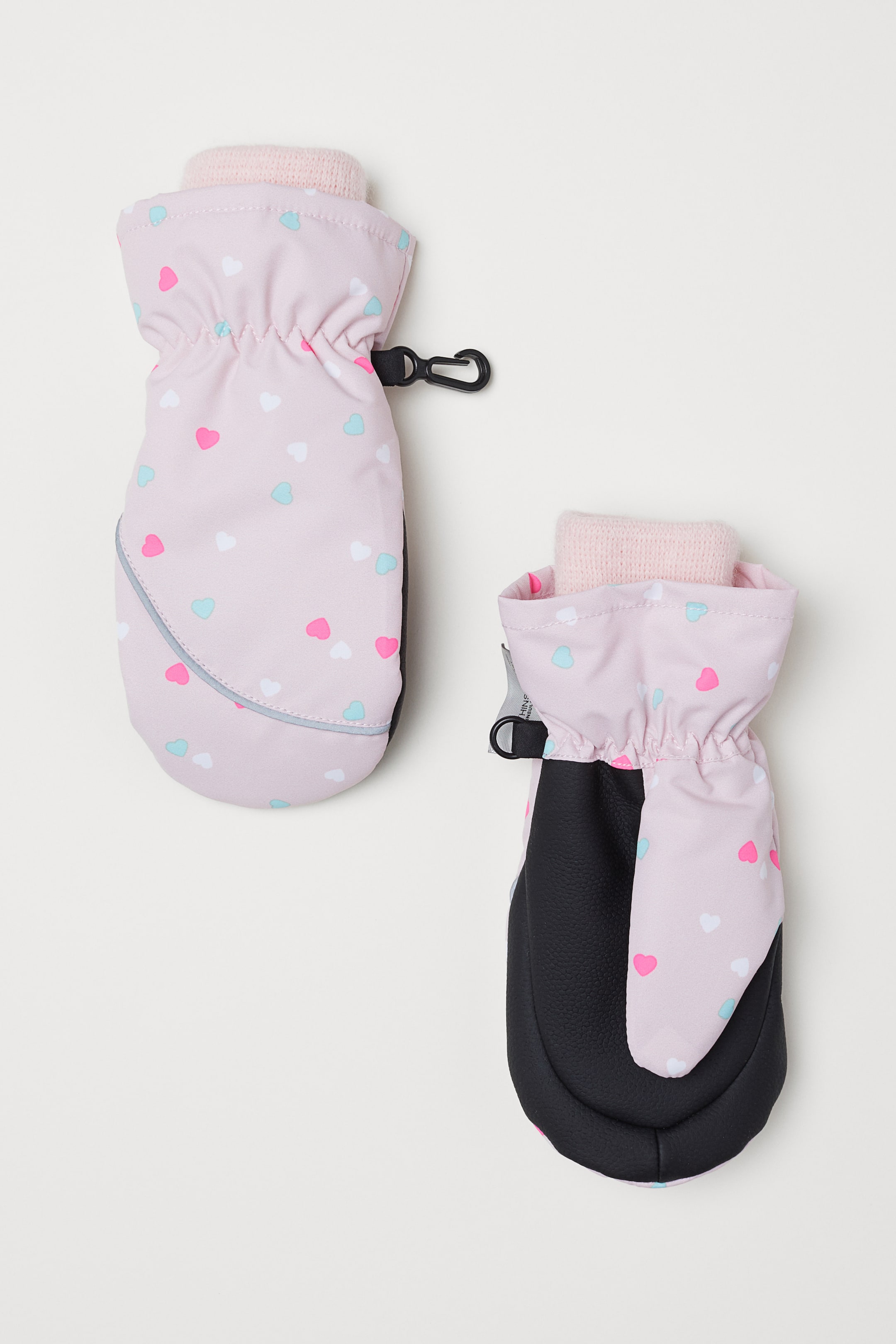 Ski Mittens - Light pink/hearts - Kids | H&M CA