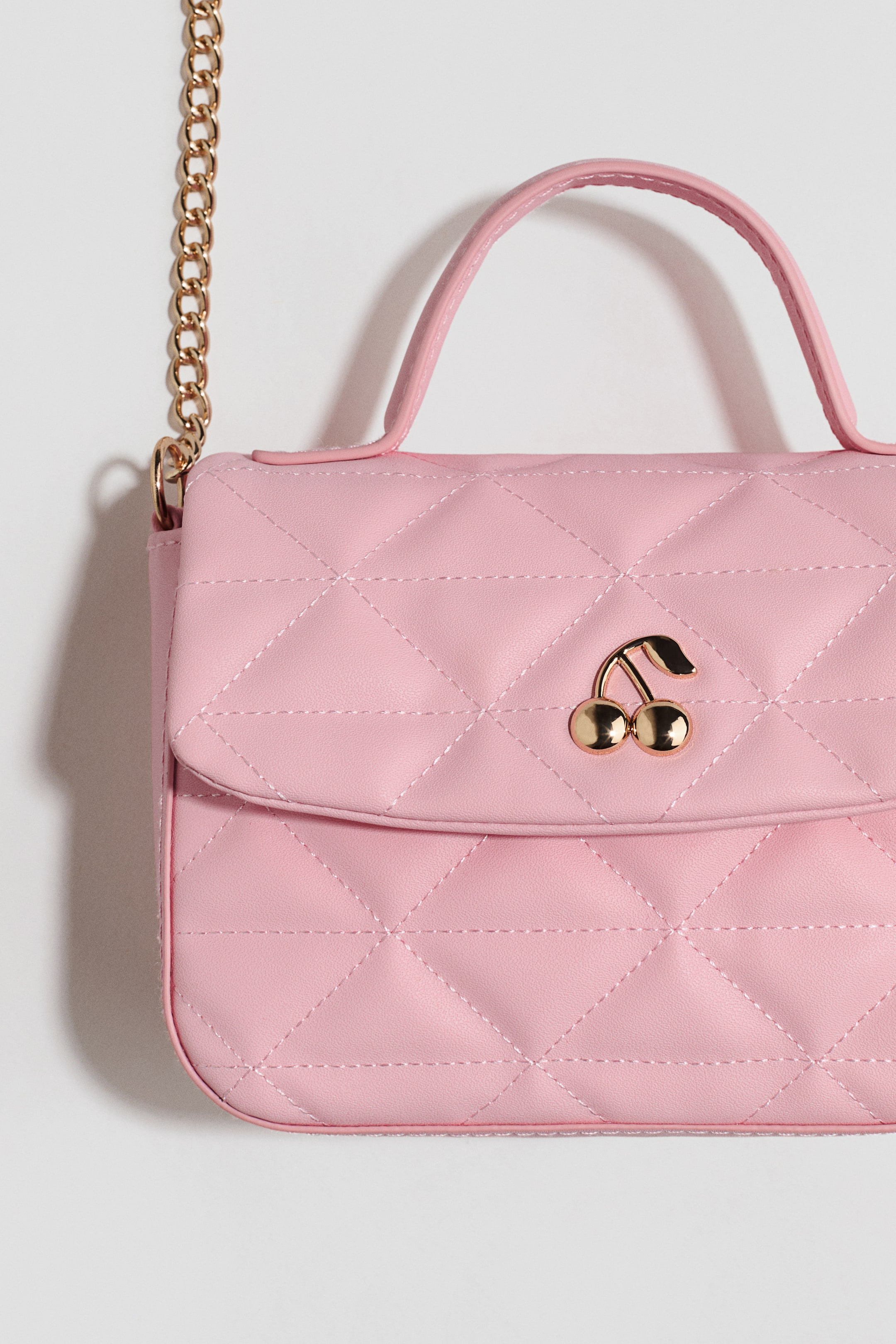 Quilted shoulder bag - Light pink/Cherries - Kids | H&M IN