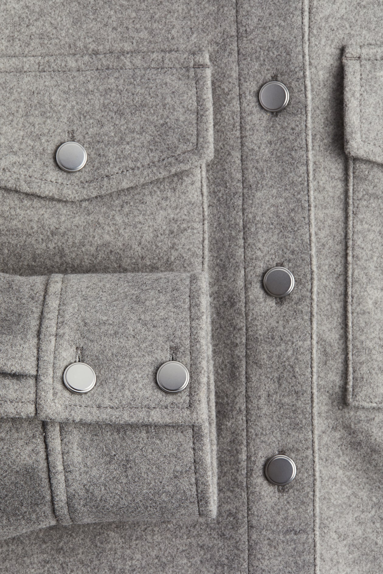 Women's Gray melange Oversized Shacket | H&M US