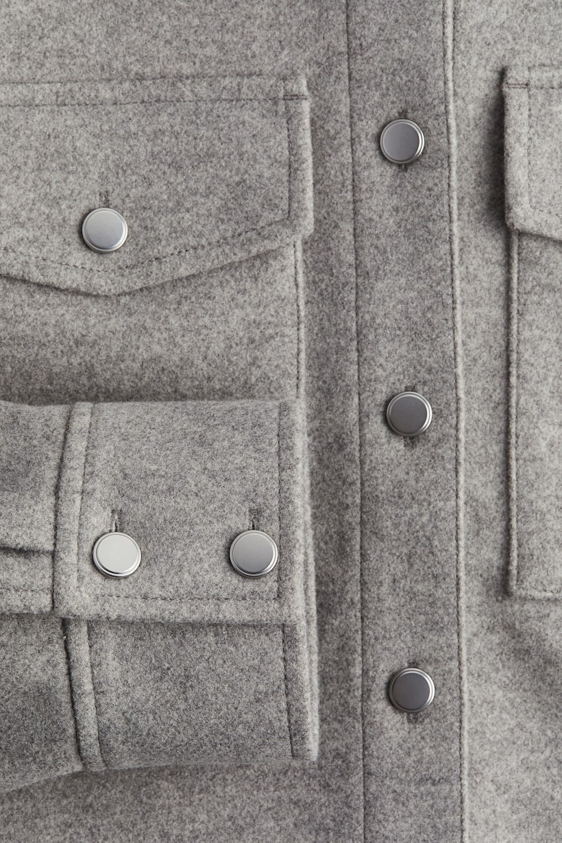 Women's Grey marl Oversized shacket | H&M IE