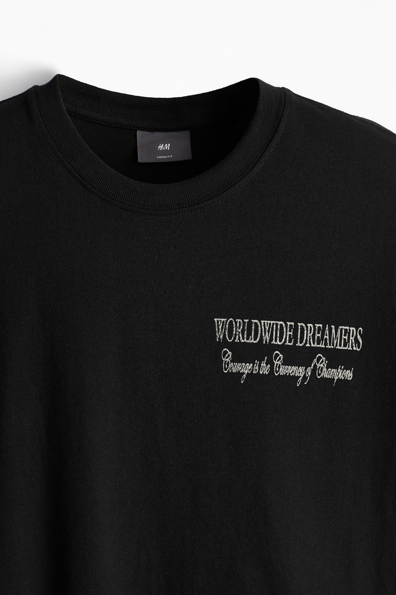 Loose Fit Printed T-shirt - Black/Worldwide Dreamers - Men | H&M US