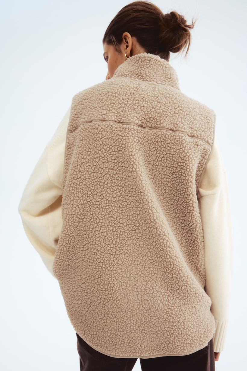 MAMA Before & After Babywearing Teddy Fleece Vest - Beige - Ladies | H&M US