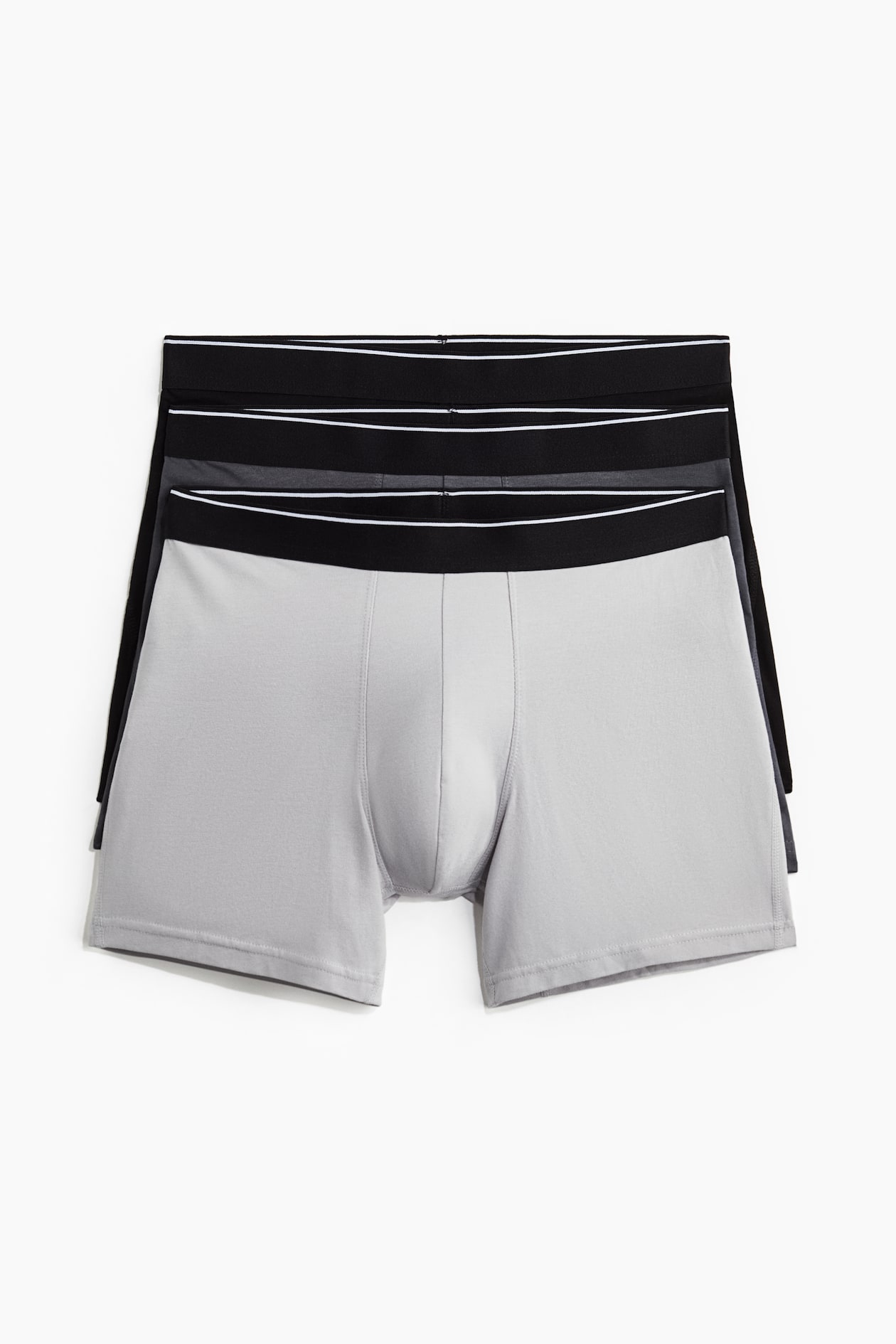 Men’s Light gray/dark gray/black 3-pack Mid-Length Boxer Briefs with ...