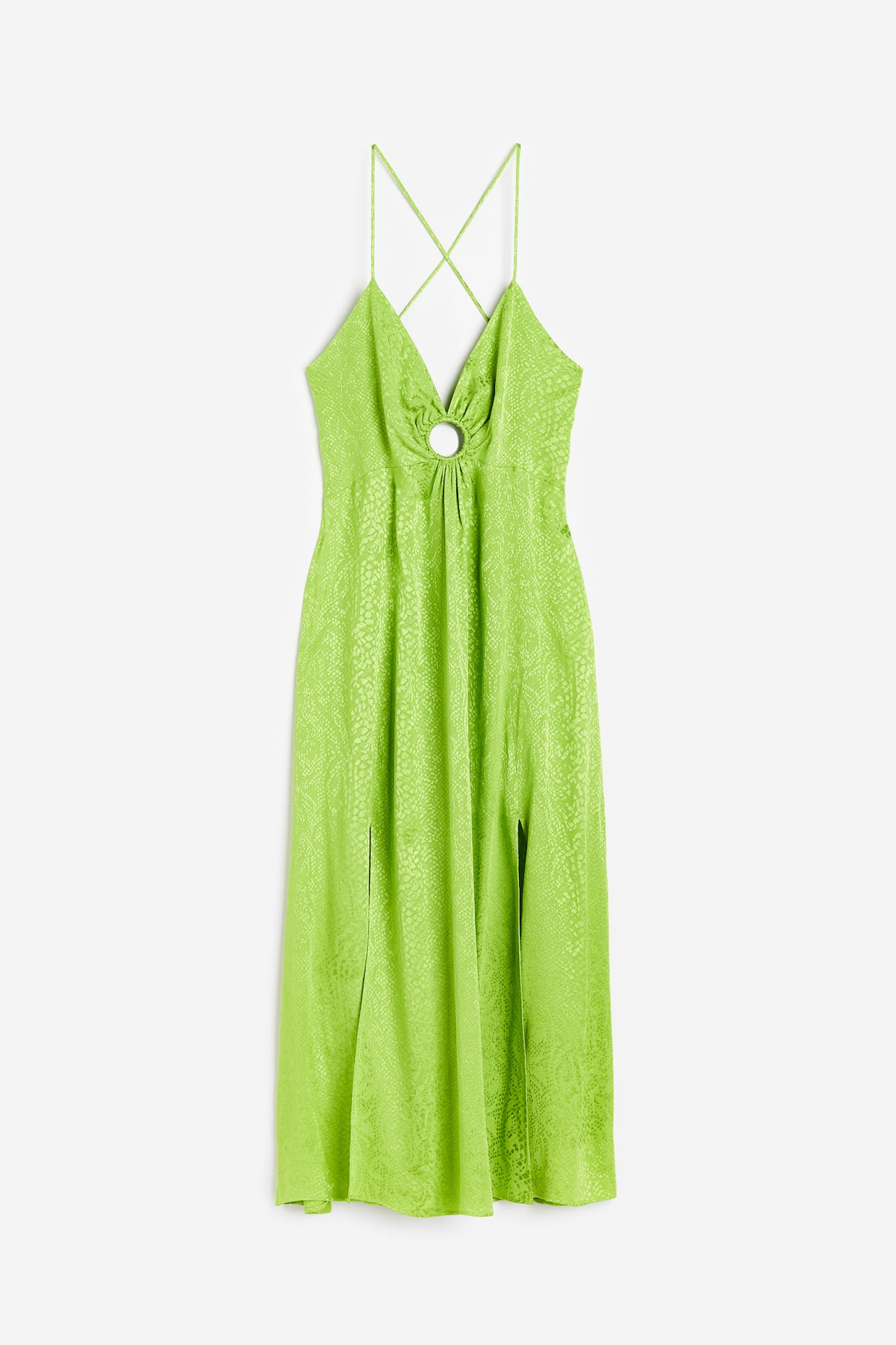 Women's Green/snakeskin-patterned Jacquard-weave Dress | H&M PH