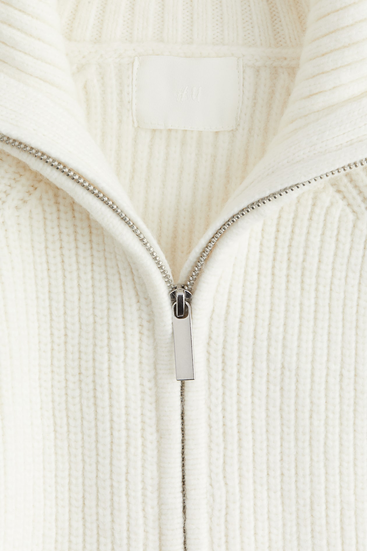Rib-knit Half-zip Sweater - Cream - Ladies | H&M US