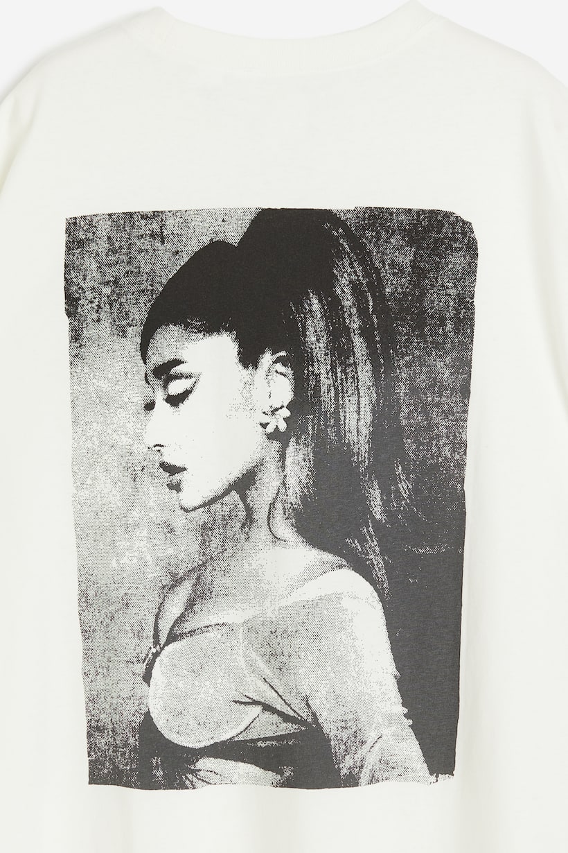 Boxy Printed T-shirt - Cream/Ariana Grande - Ladies | H&M US