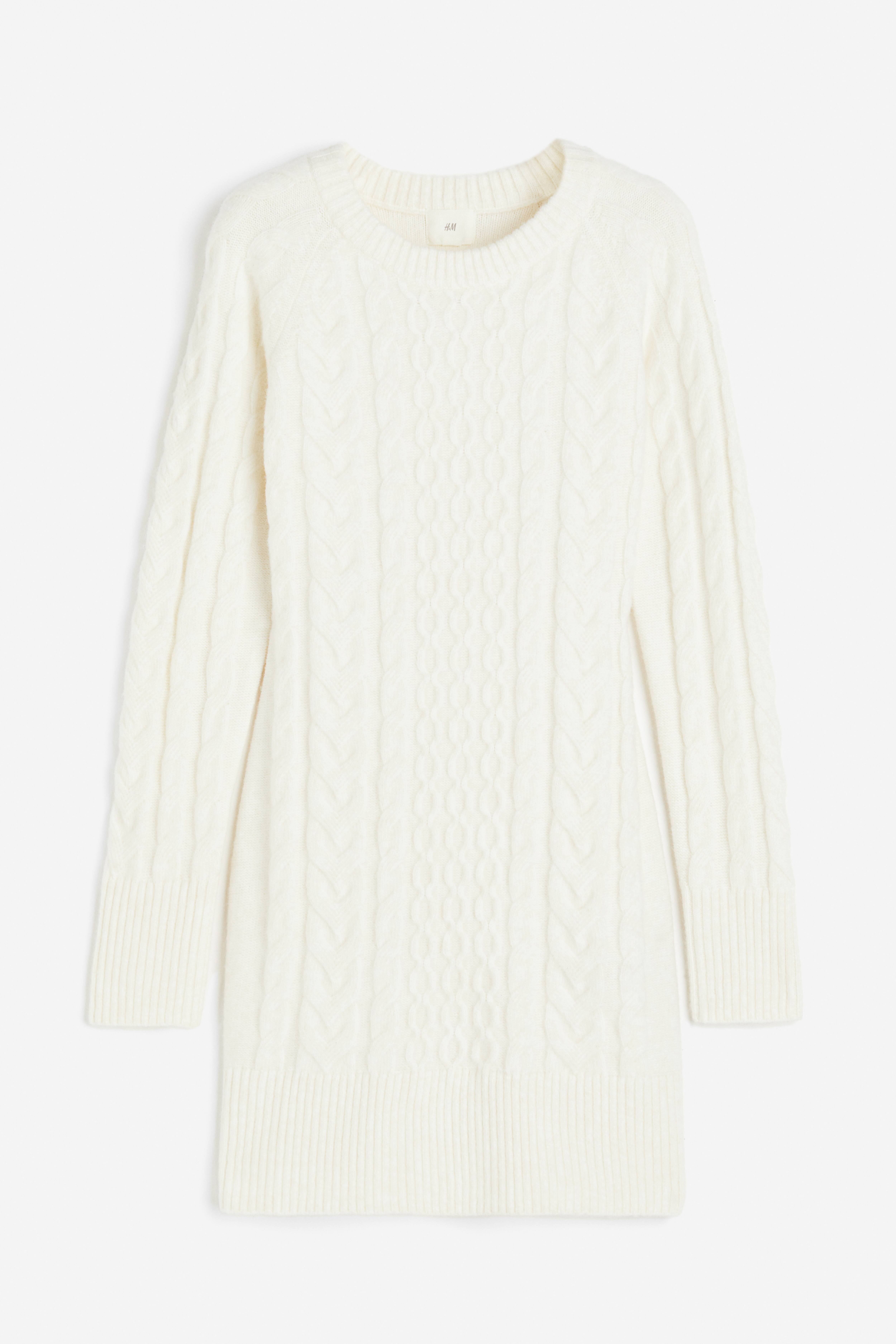 Cable knit Dress Cream Ladies H M GB Cable knit Dress Cream Ladies H M GB