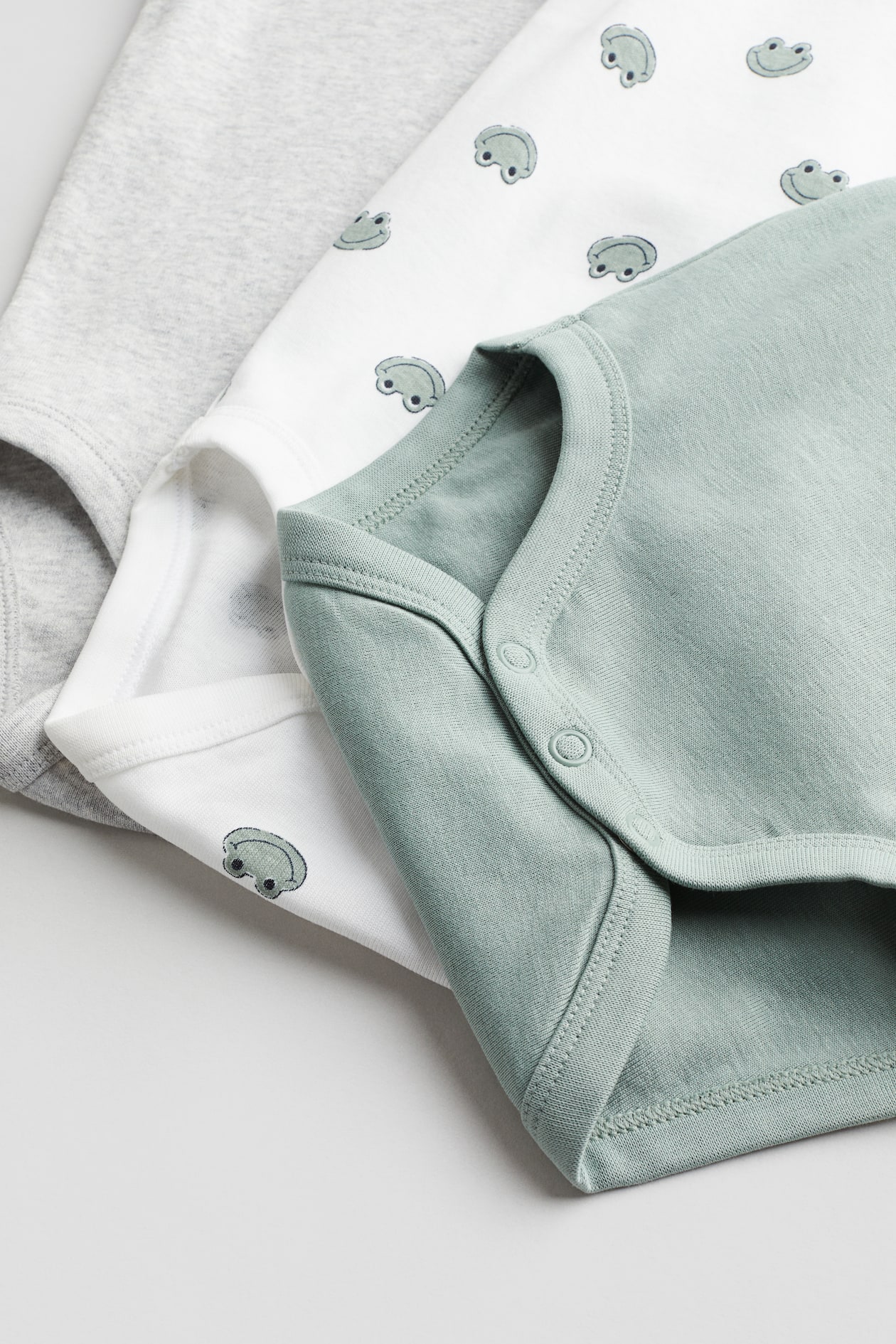 5-pack Cotton Bodysuits - Dusty green/frogs - Kids | H&M US