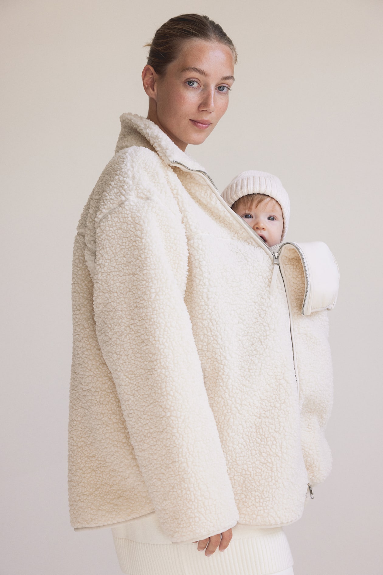 MAMA Before & After Babywearing teddy jacket - Cream - Ladies | H&M US