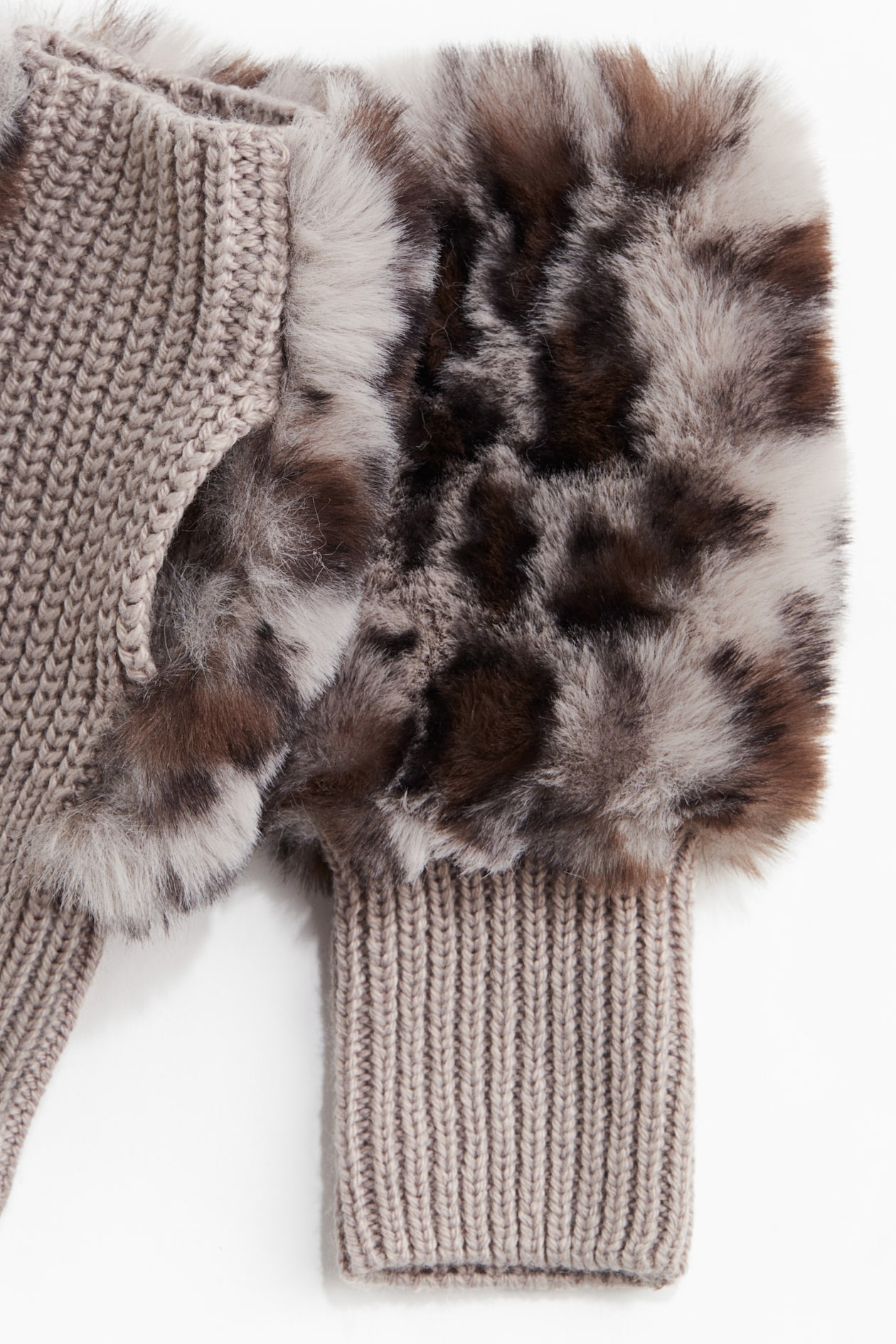 Women's Light taupe/leopard patterned Fluffy Arm Warmers | H&M CA