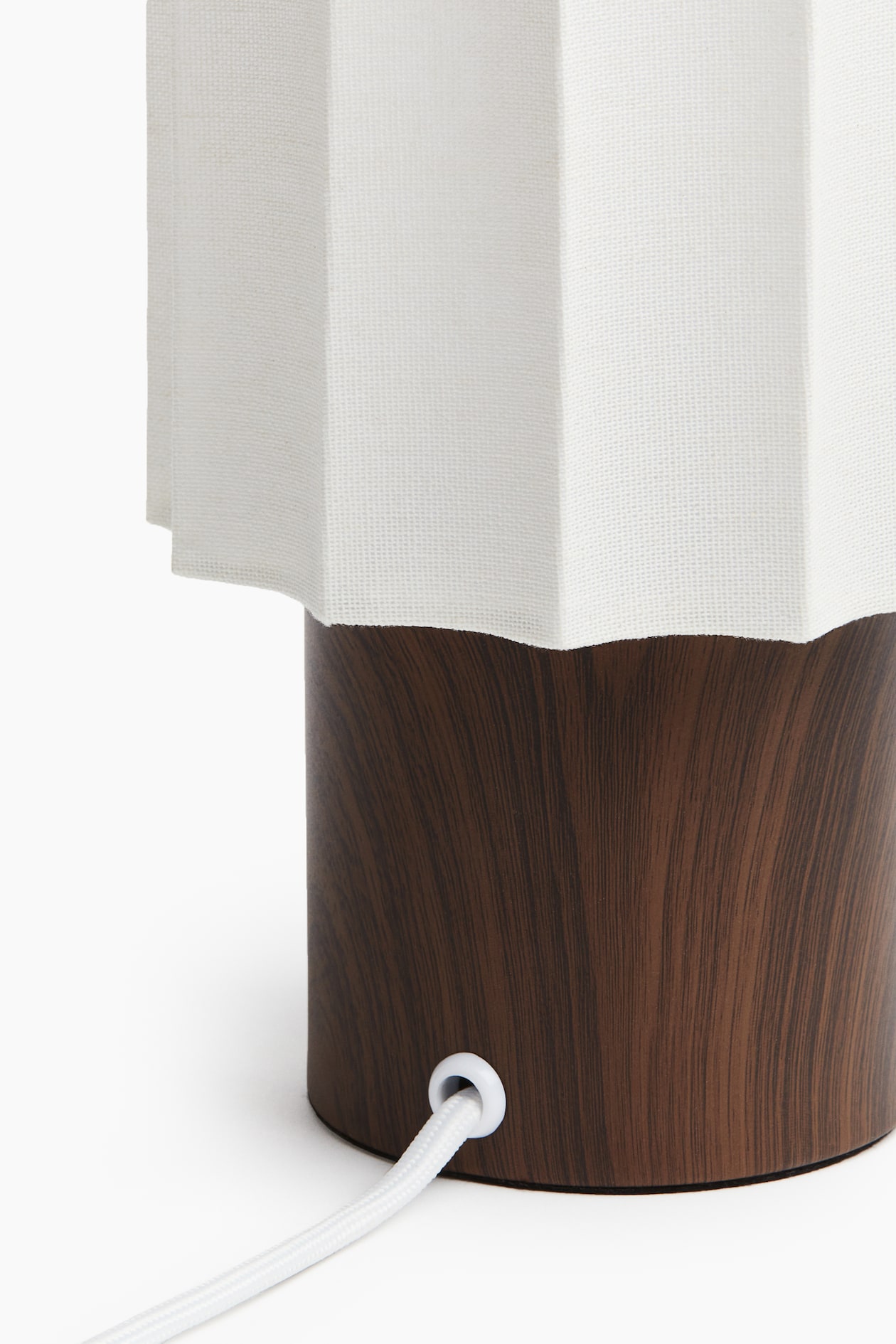 White/Dark brown Linen-blend table lamp at H&M Home | H&M GB