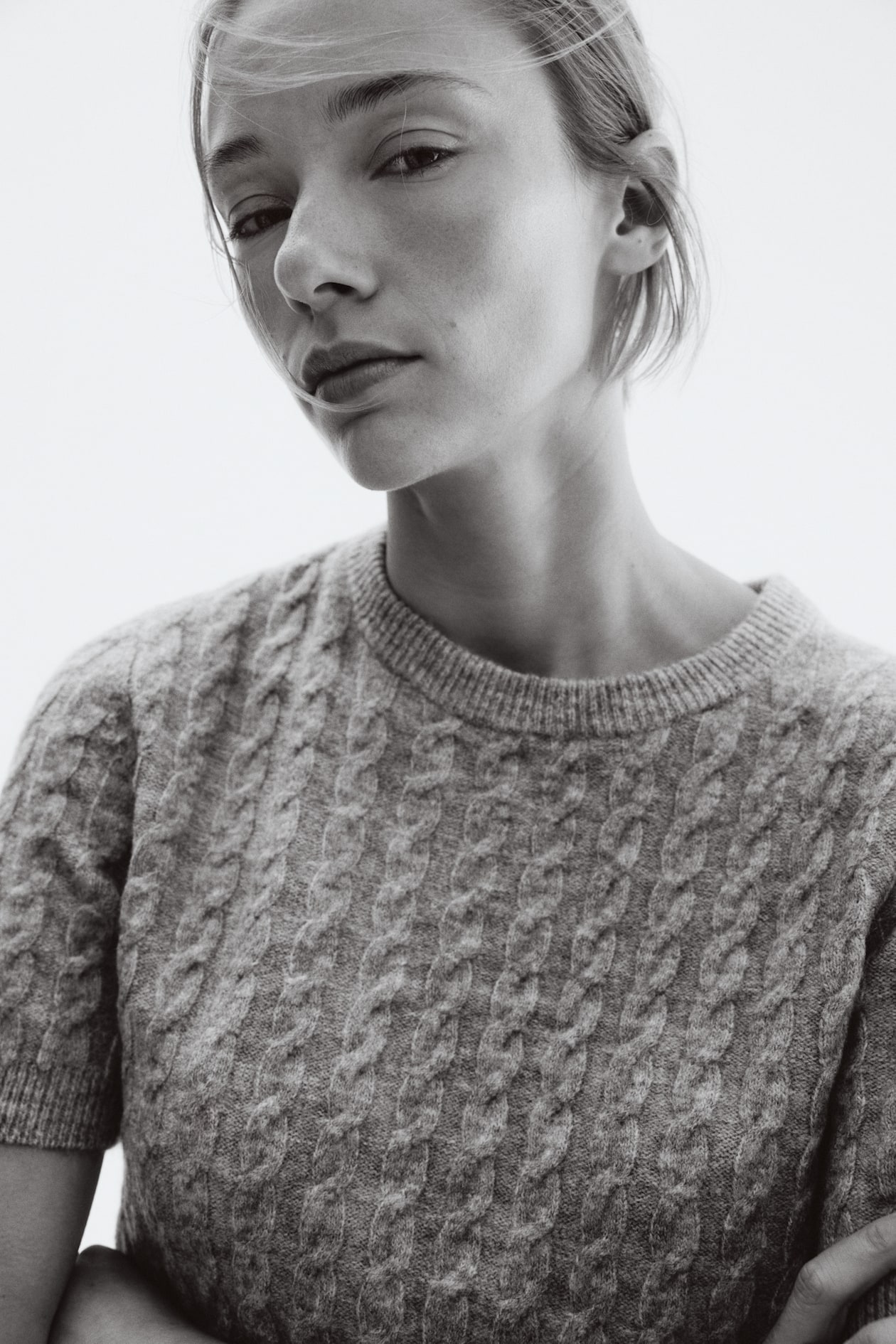 Cable-Knit Sweater - Light gray melange - Ladies | H&M US