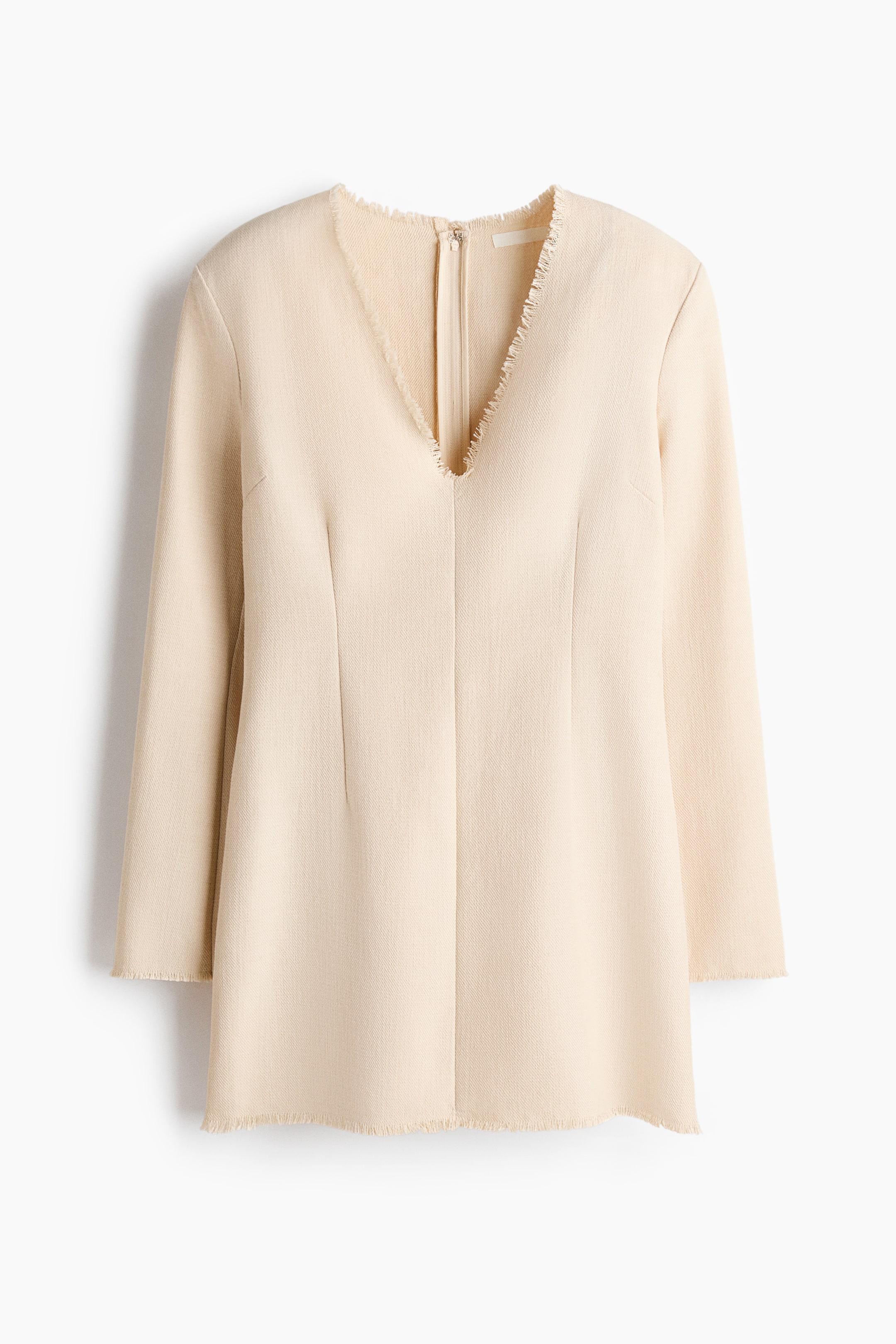 Women's Light beige Frayed-Edge Twill Dress | H&M CA