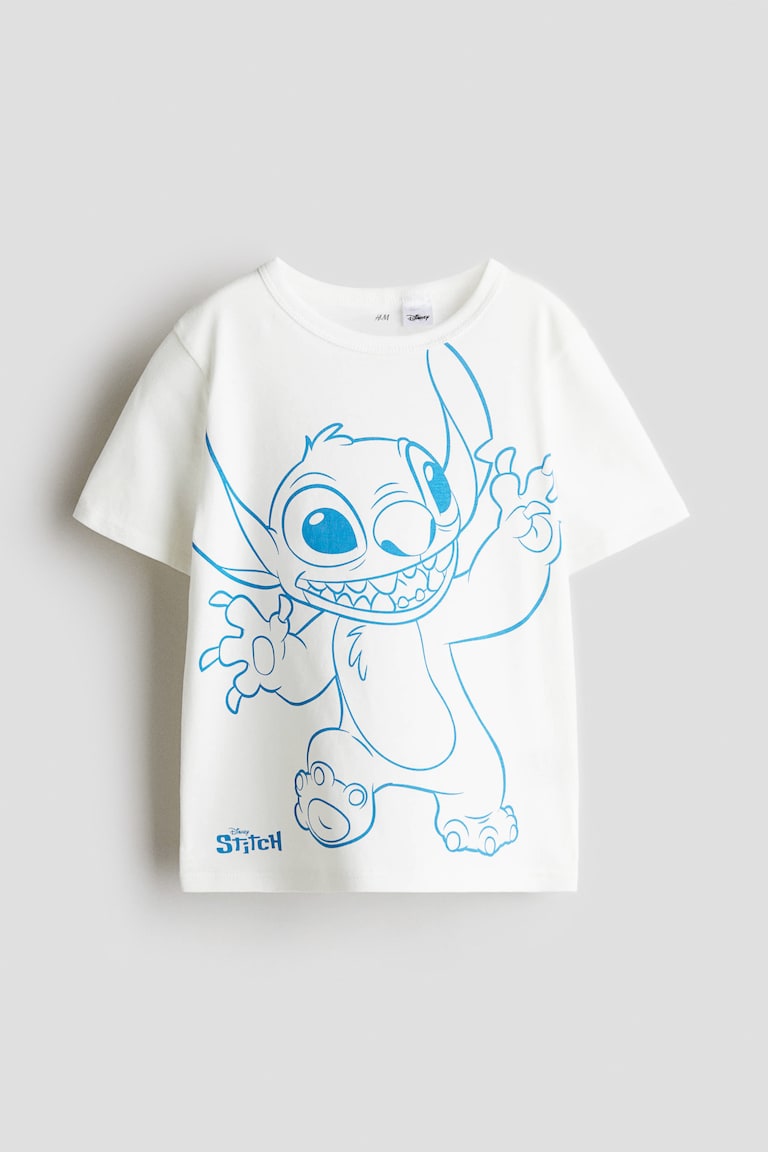 Printed cotton T-shirt - White/Lilo & Stitch - Kids | H&M GB