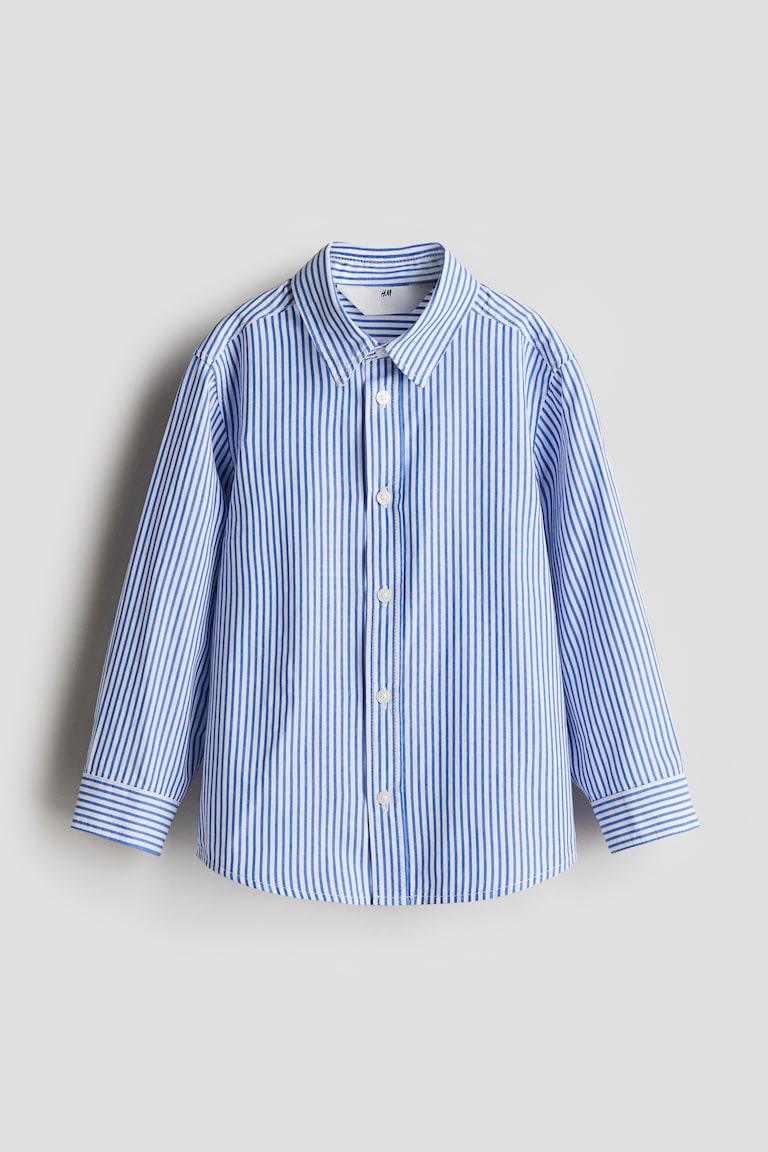 Blue/striped Long-sleeved Cotton Shirt for kids | H&M US
