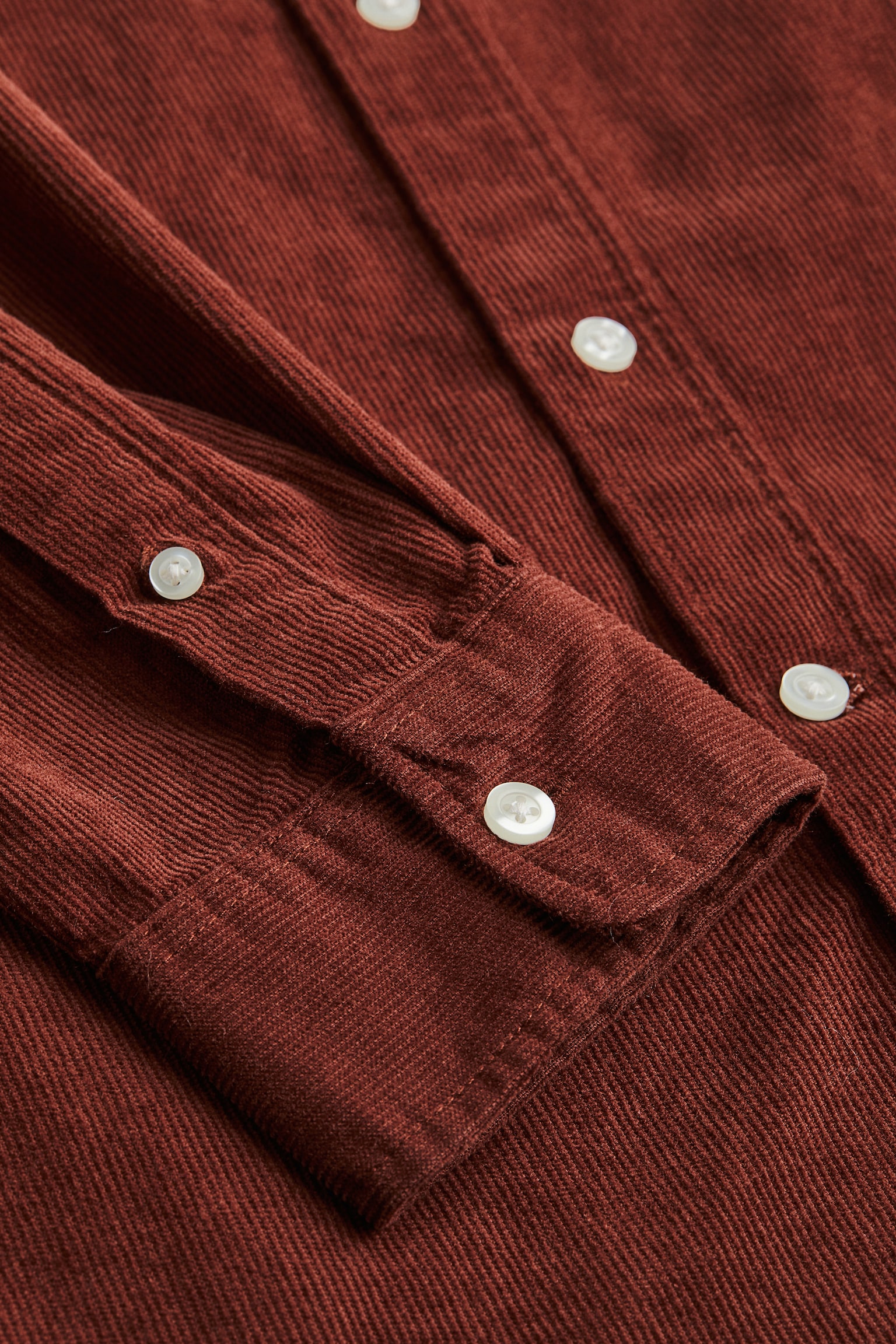 Regular Fit Corduroy shirt - Rust red - Men | H&M IN