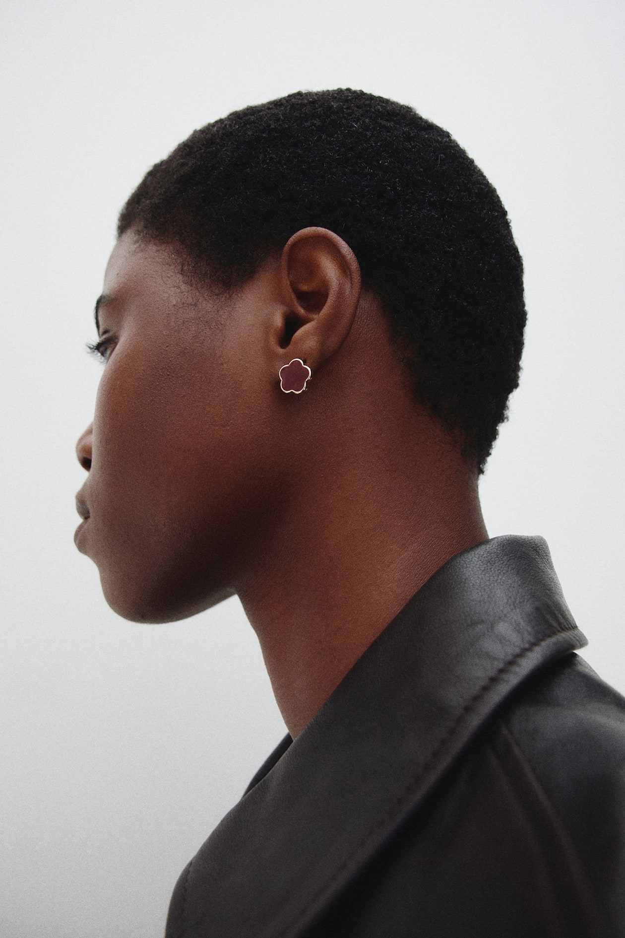 Women's Gold-colored/burgundy flower Stud Earrings | H&M US