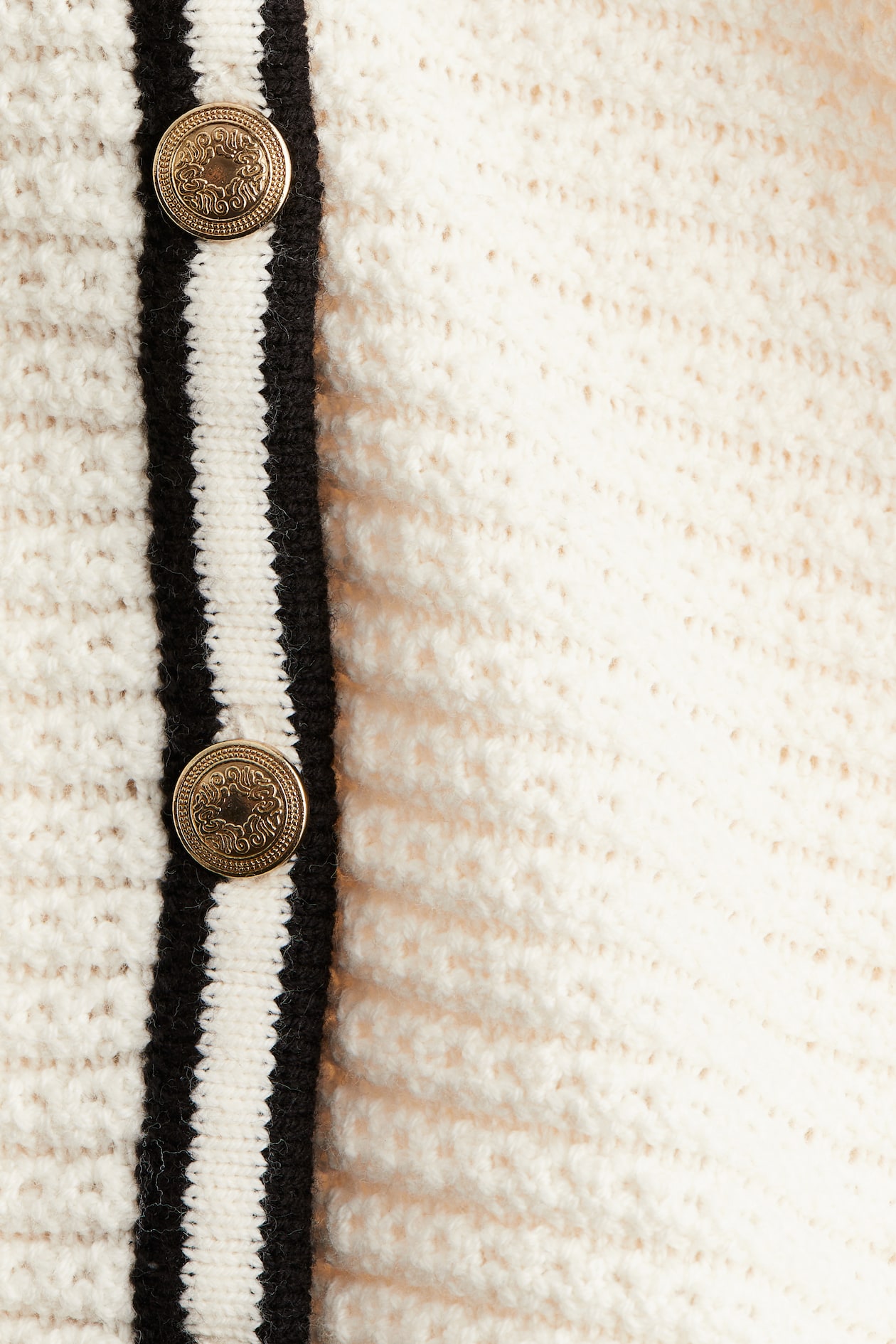 Women's Cream Textured-Knit Low-Cut Cardigan | H&M CA