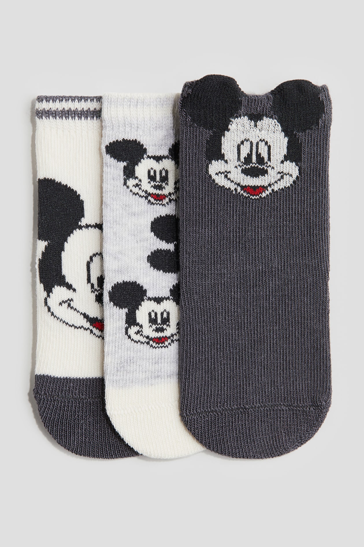 Dark grey/Mickey Mouse 3-pack motif-detail socks for kids | H&M IN