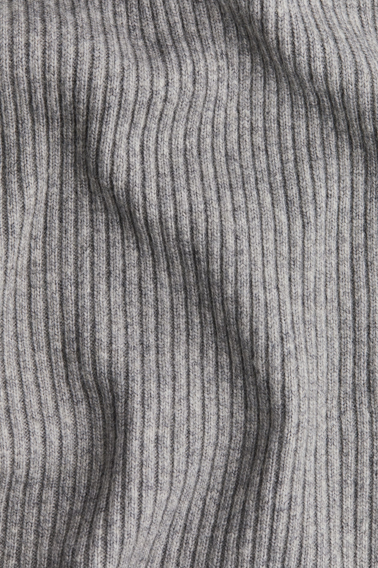 Scoop-Neck Rib-Knit Dress - Light gray melange - Ladies | H&M US