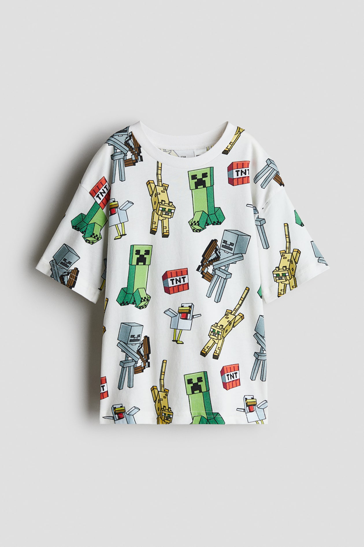 Oversized tričko s potiskem - Bílá/Minecraft - DĚTI | H&M CZ