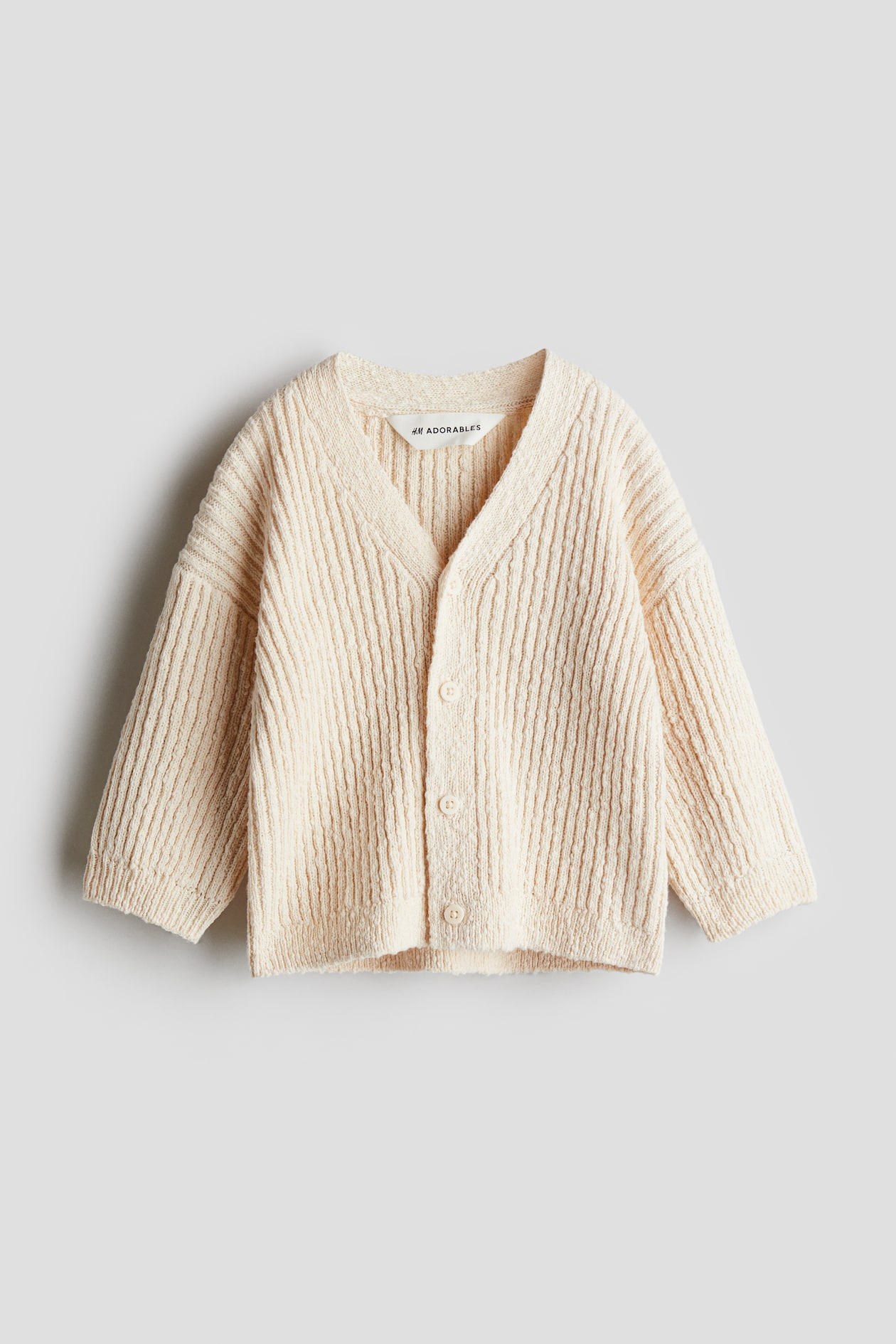 Light beige Oversized Bouclé-Knit Cardigan for kids | H&M US