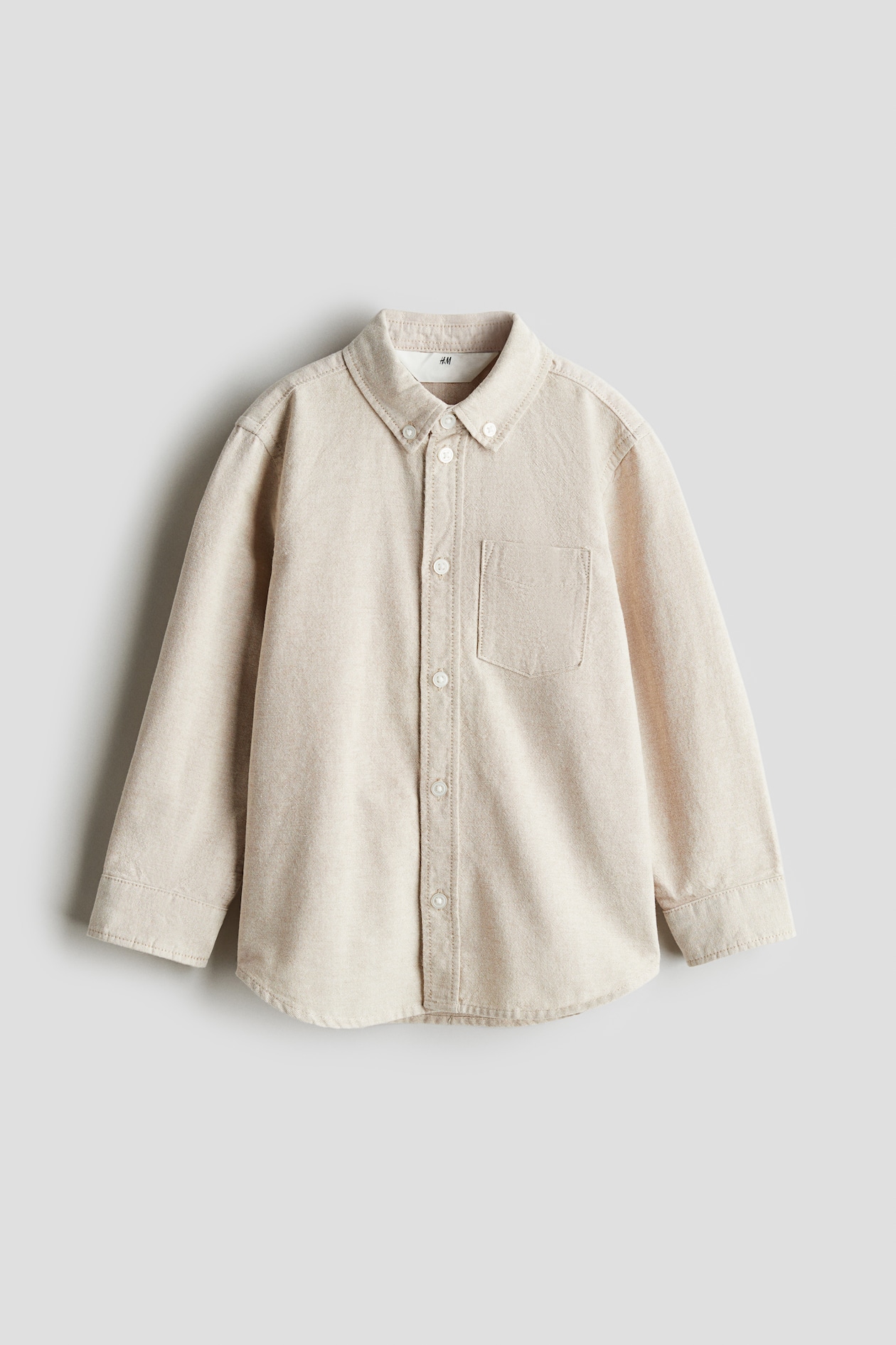 Button-down Cotton Shirt - Light beige - Kids | H&M US