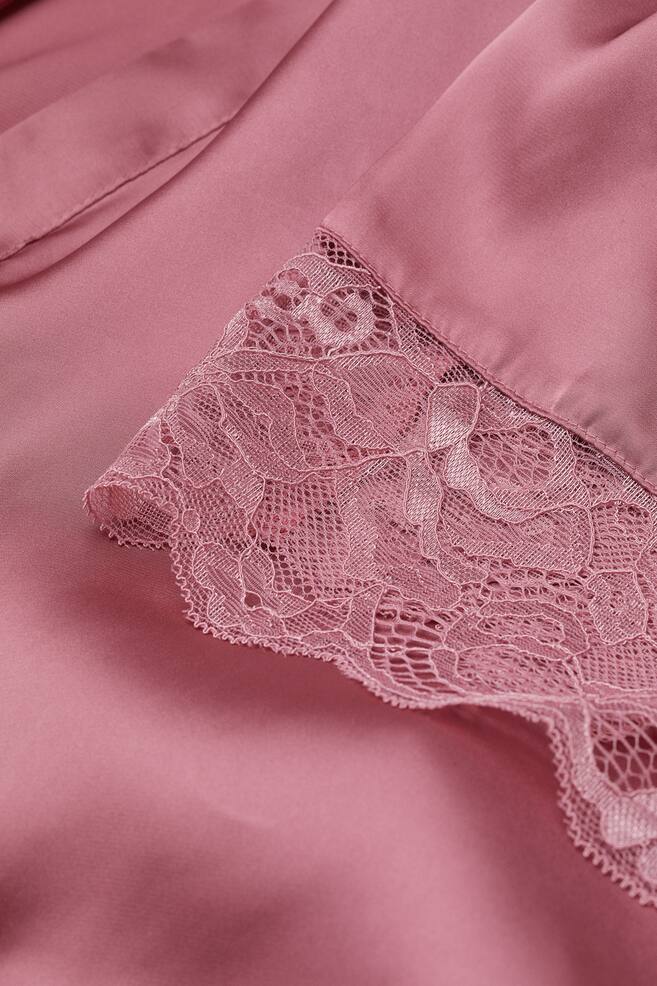 Satin and Lace Bathrobe - Dusty rose - Ladies | H&M US