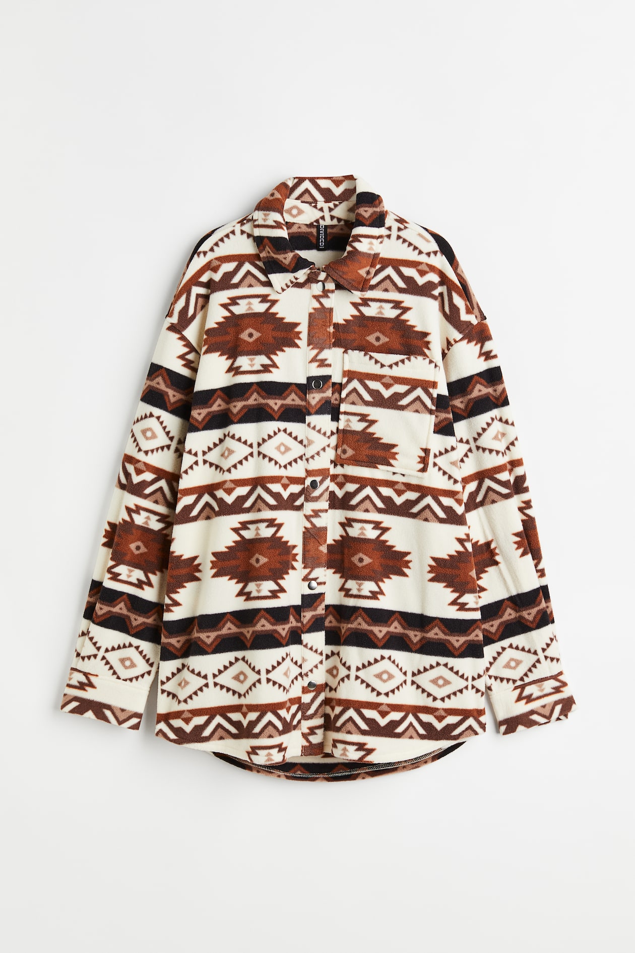Women's Cream/Patterned Fleece shacket | H&M MY