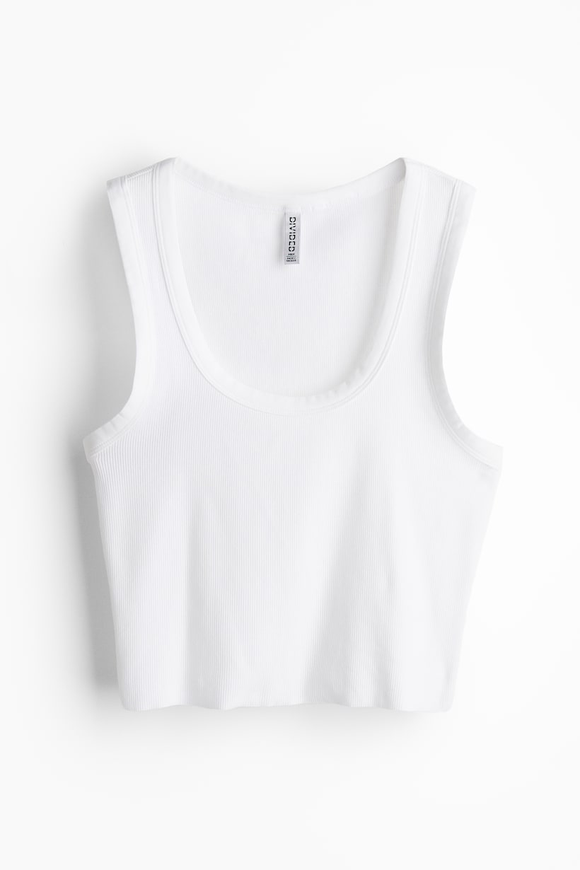 Short Tank Top - White - Ladies | H&M US